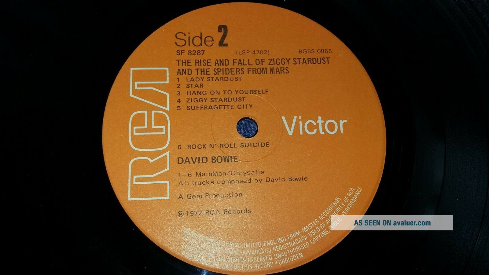 DAVID BOWIE Ziggy Stardust 1972 - FIRST UK PRESS - ORANGE RCA (A6E;B4E ...