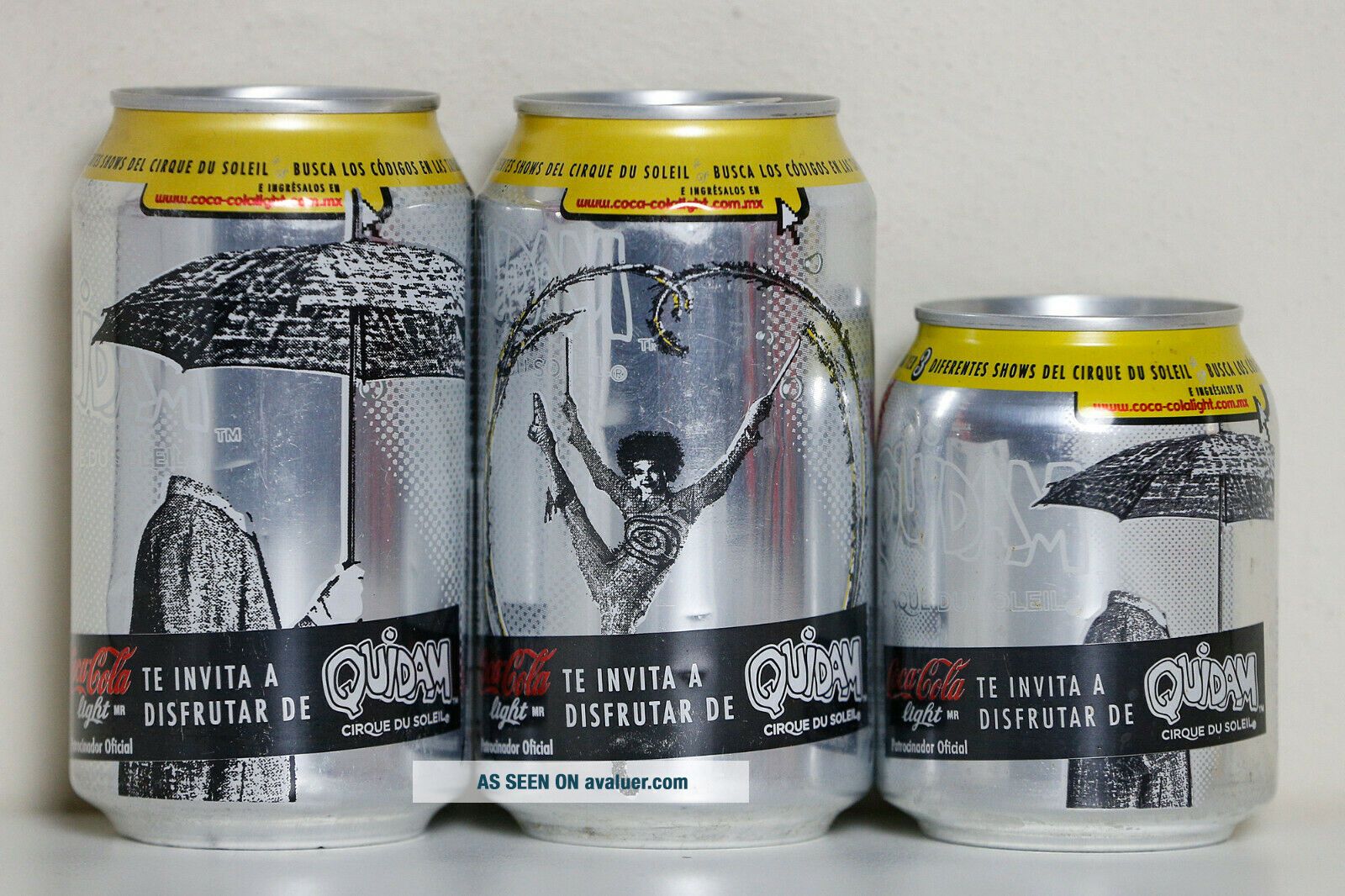 2007 Coca Cola Light 3 Cans Set From Mexico, Cirque Du Soleil | #1961400