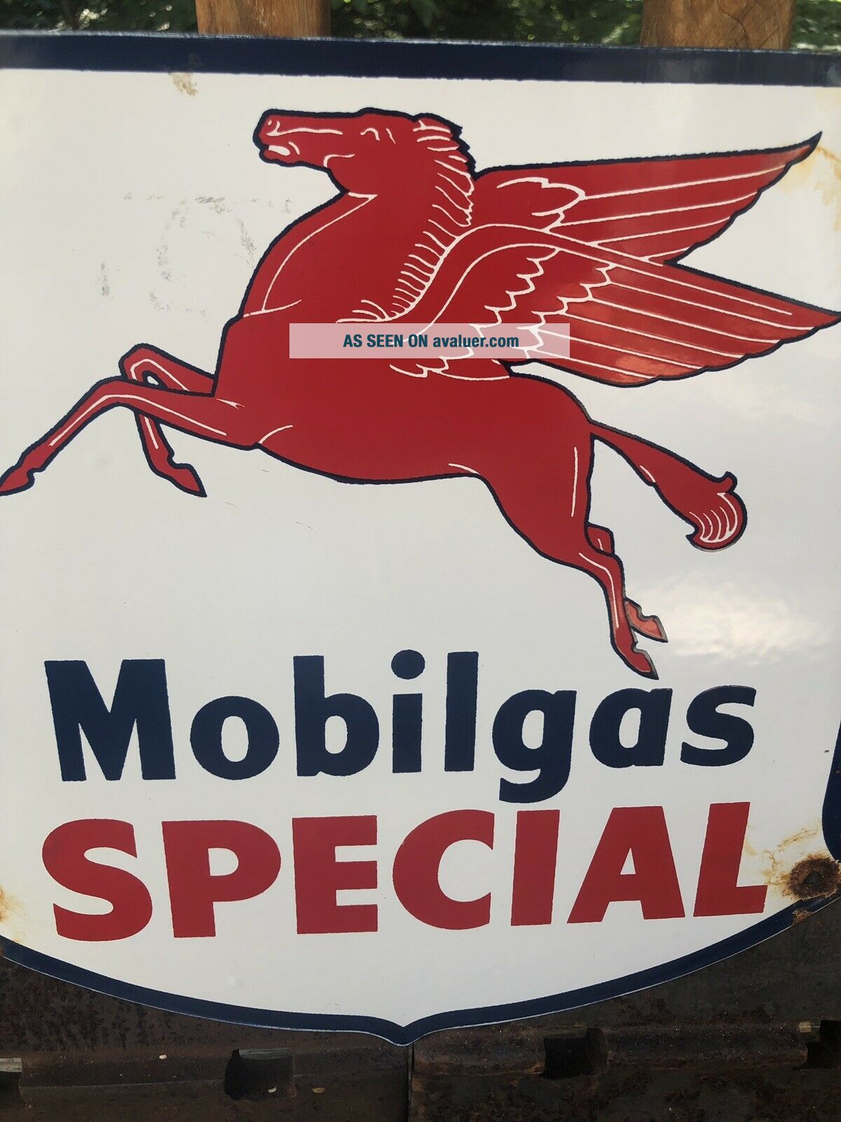 VINTAGE MOBILGAS SPECIAL PORCELAIN GAS STATION PUMP SIGN | #1977291
