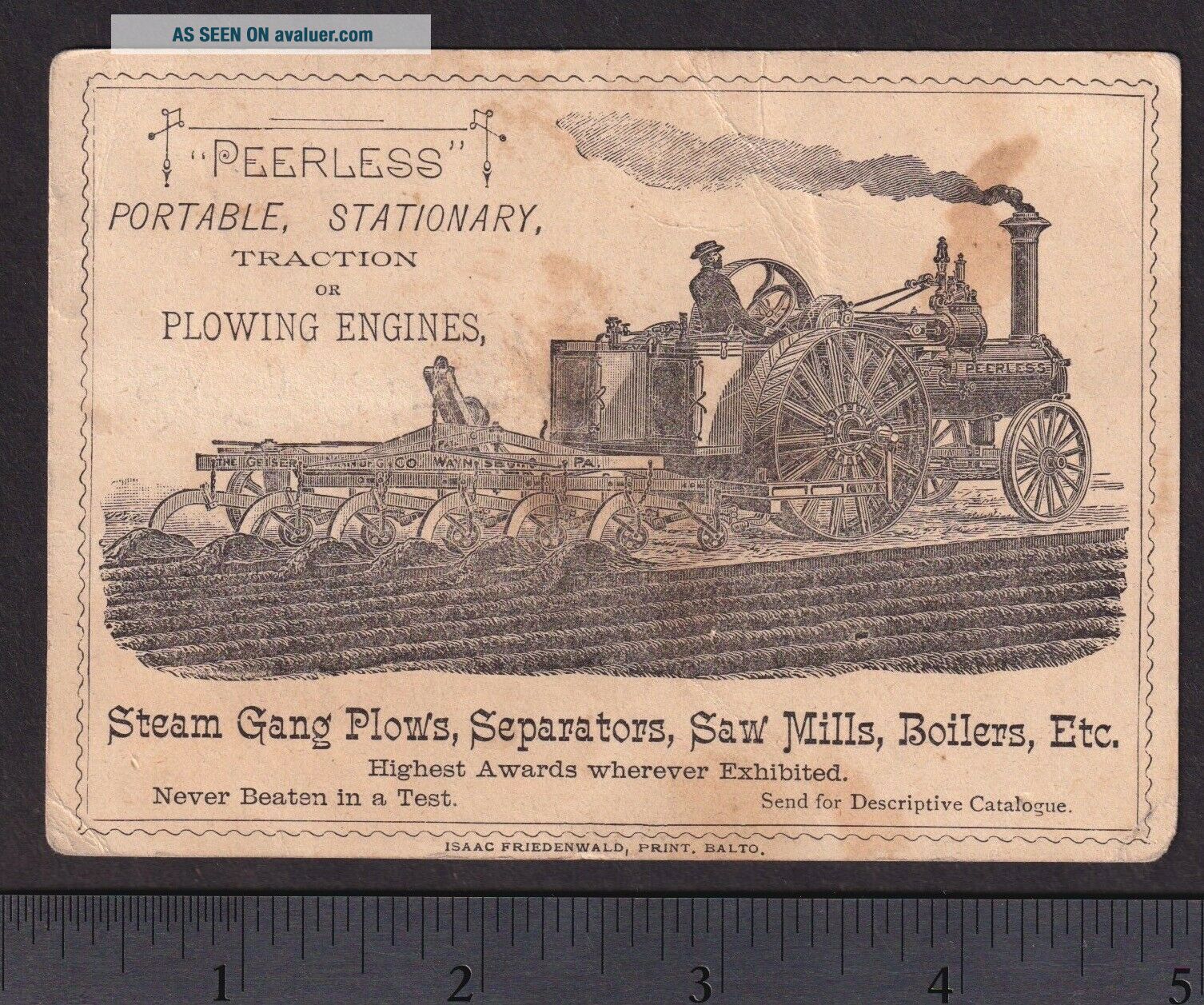 Peerless Steam Tractor 1800 ' S Plowing Traction Engine Geiser PA Farm ...