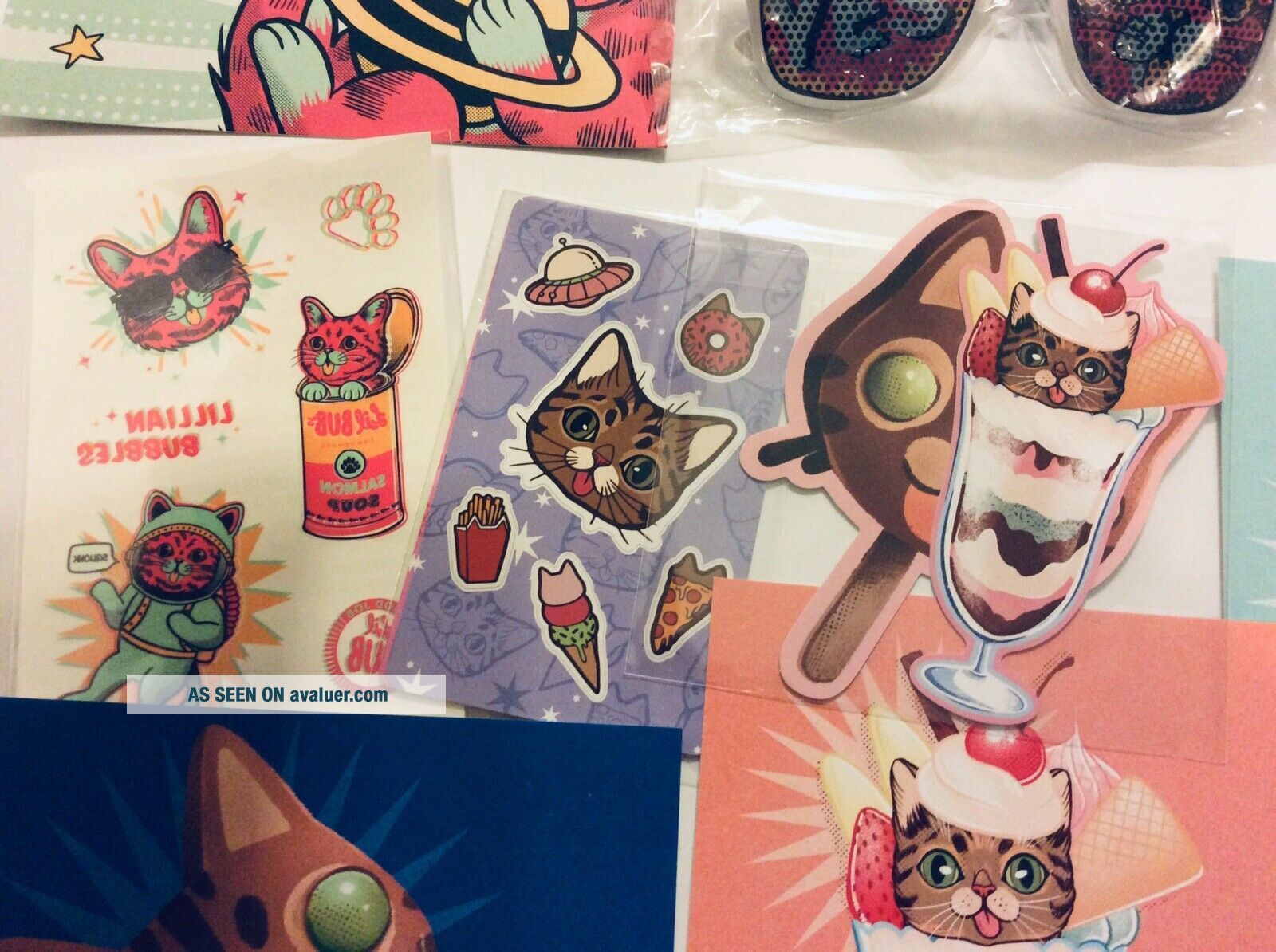Lil Bub Club Cat Sub Box Items Postcards Stickers Sunglasses | #1928813