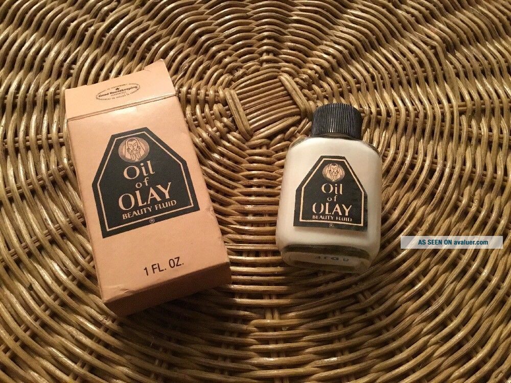 Vintage Glass Bottle Oil Of Olay W/ Box Beauty Fluid Lotion Moisturizer ...