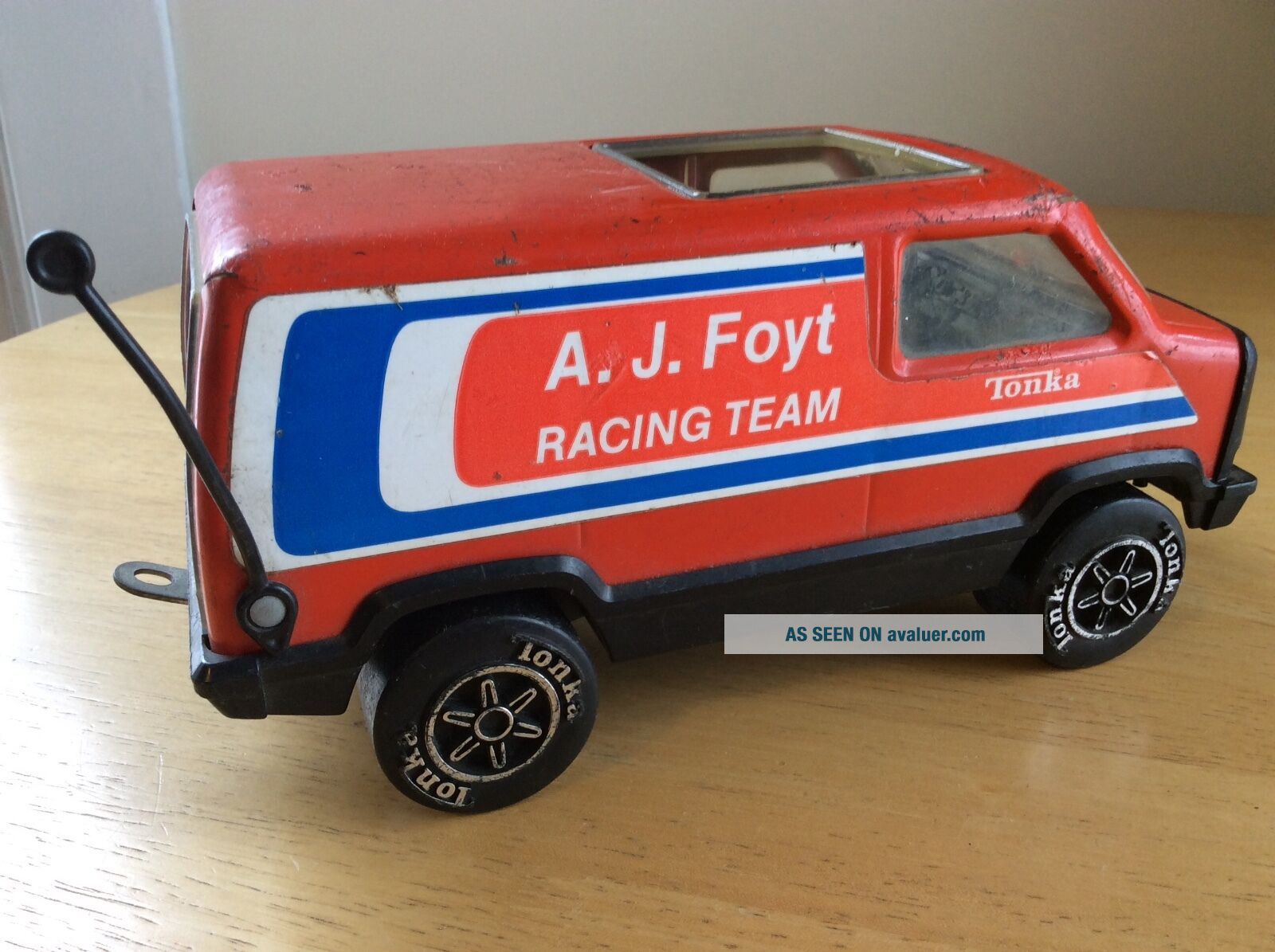 Vintage Pressed Steel TONKA Truck Van - Orange A. J. Foyt Racing Team ...