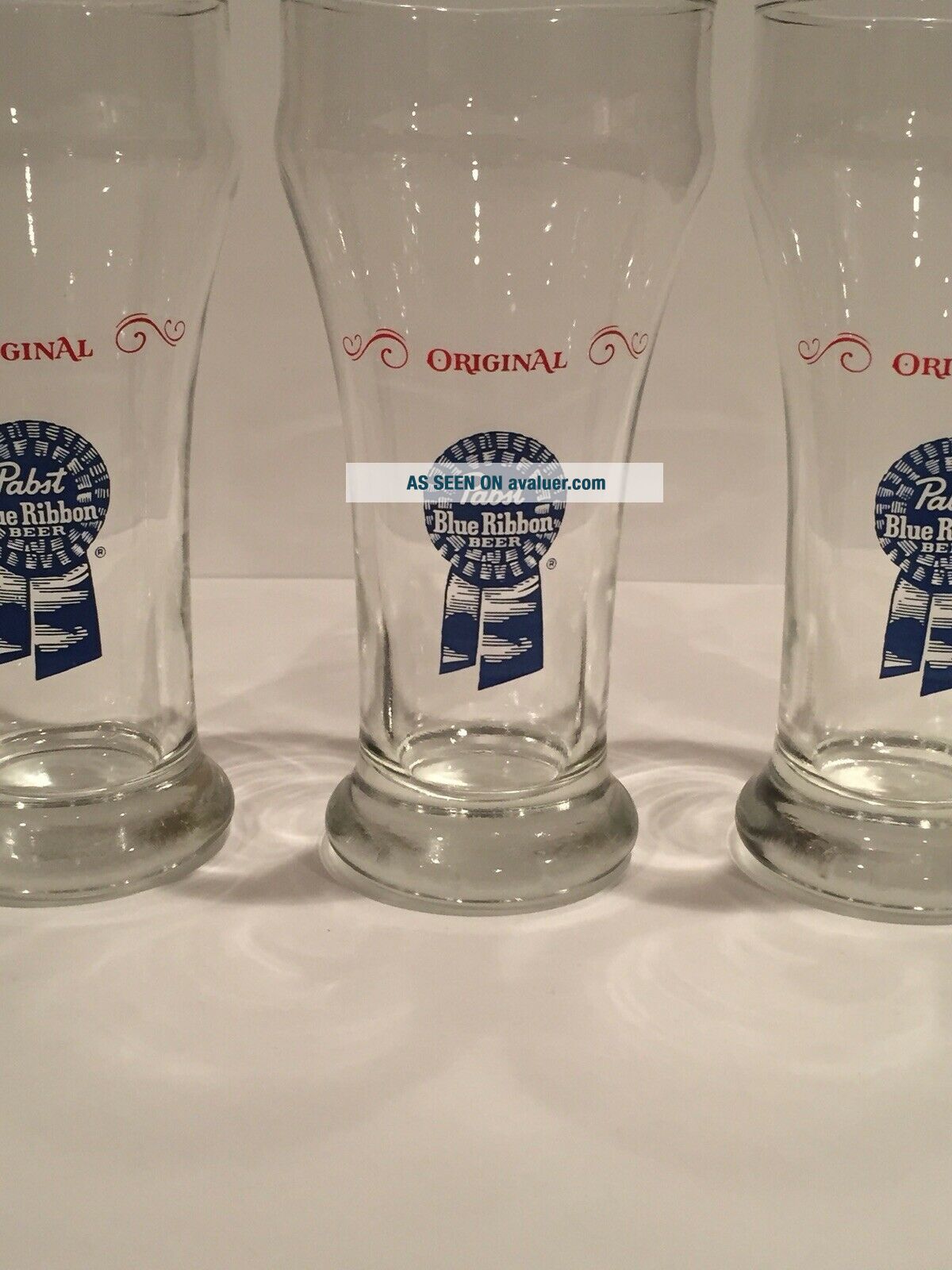 Pabst Blue Ribbon Beer Vintage Tap Glasses. Set Of Three PBR Glasses ...