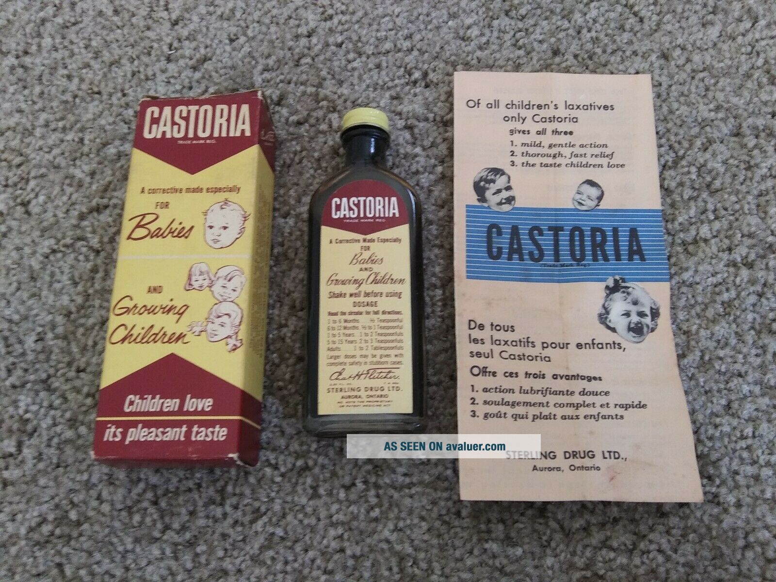 Vintage Fletcher’s Castoria For Children Full Pharmacy Drug Store W/Box ...
