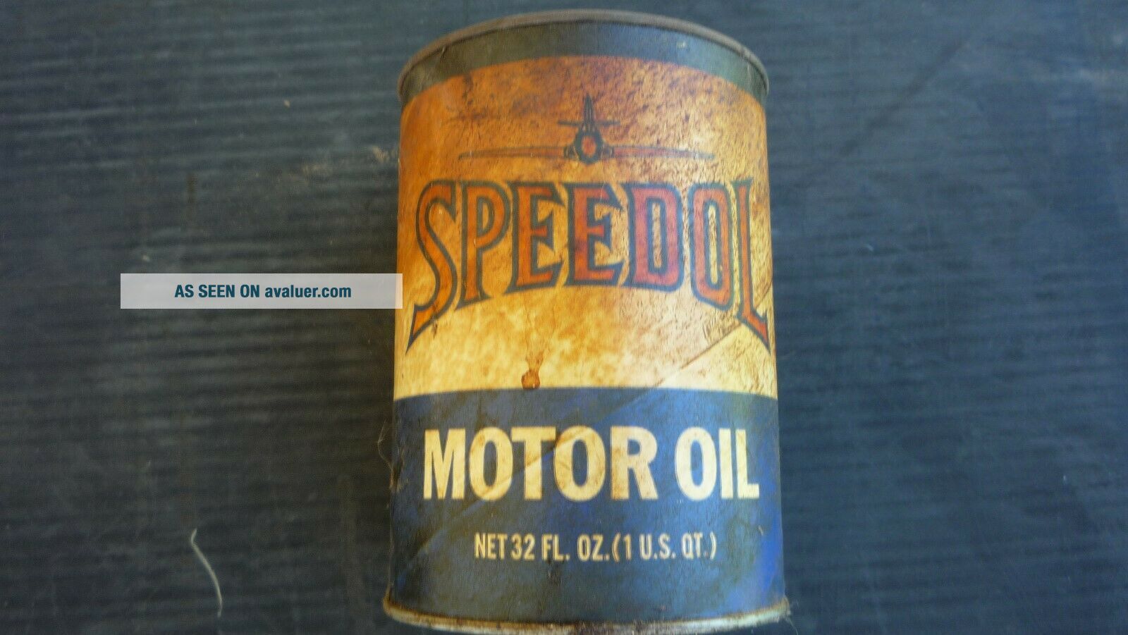 Vintage SPEEDOL Motor Oil Can Paper Quart With Airplane | #2132889