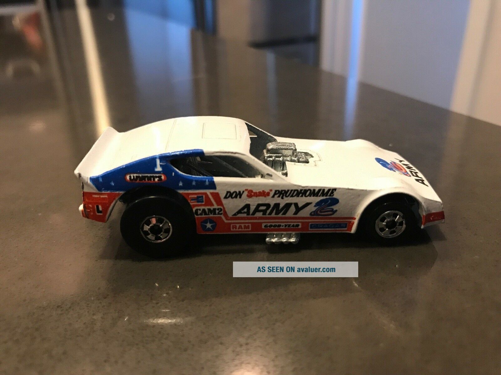 Vintage 1977 Hot Wheels Diecast Don Snake Prudhomme White ARMY Funny ...