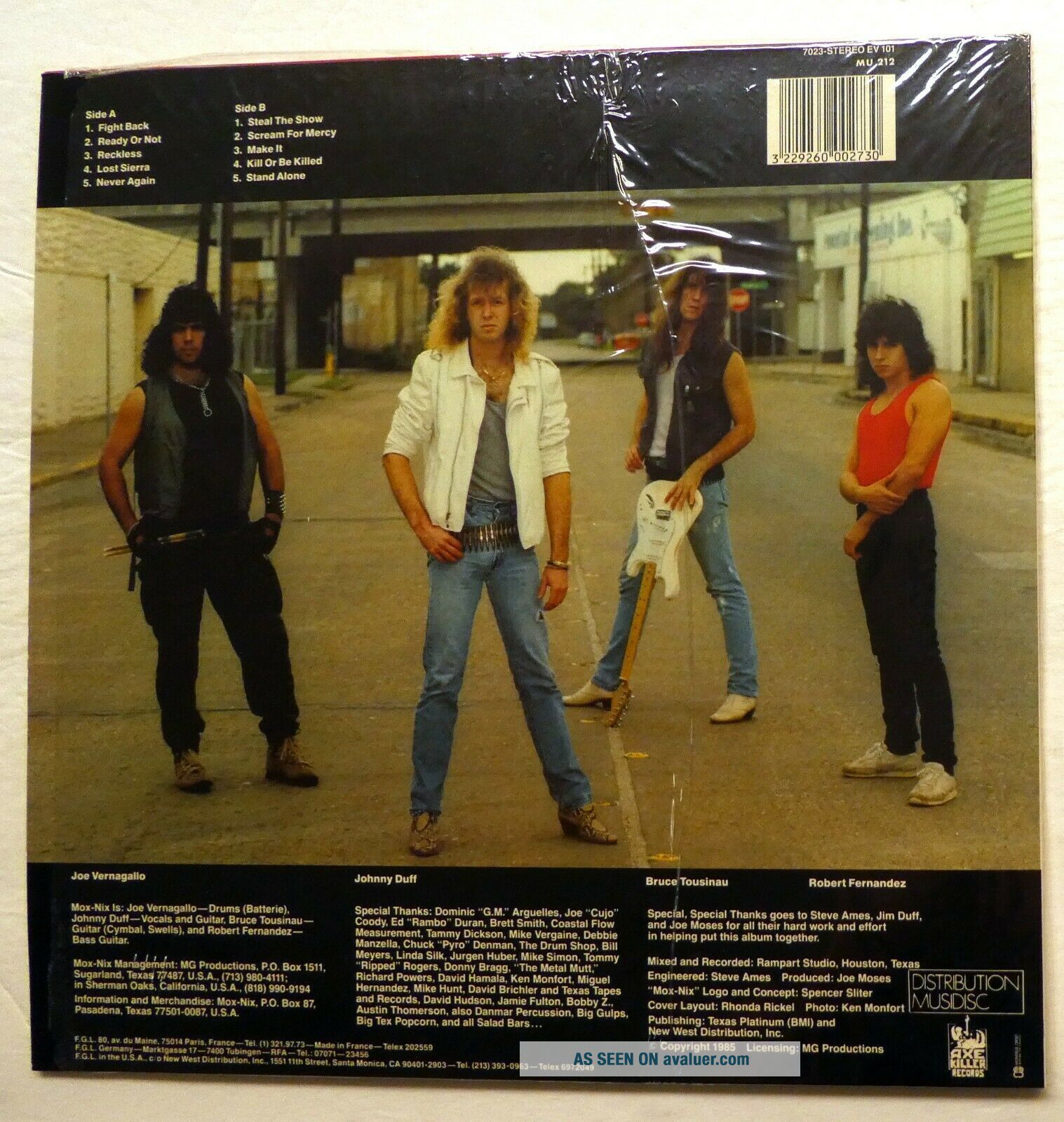 MOX NIX Self Titled LP - Axe Killer 1986 France Press Heavy Metal Rp493 ...