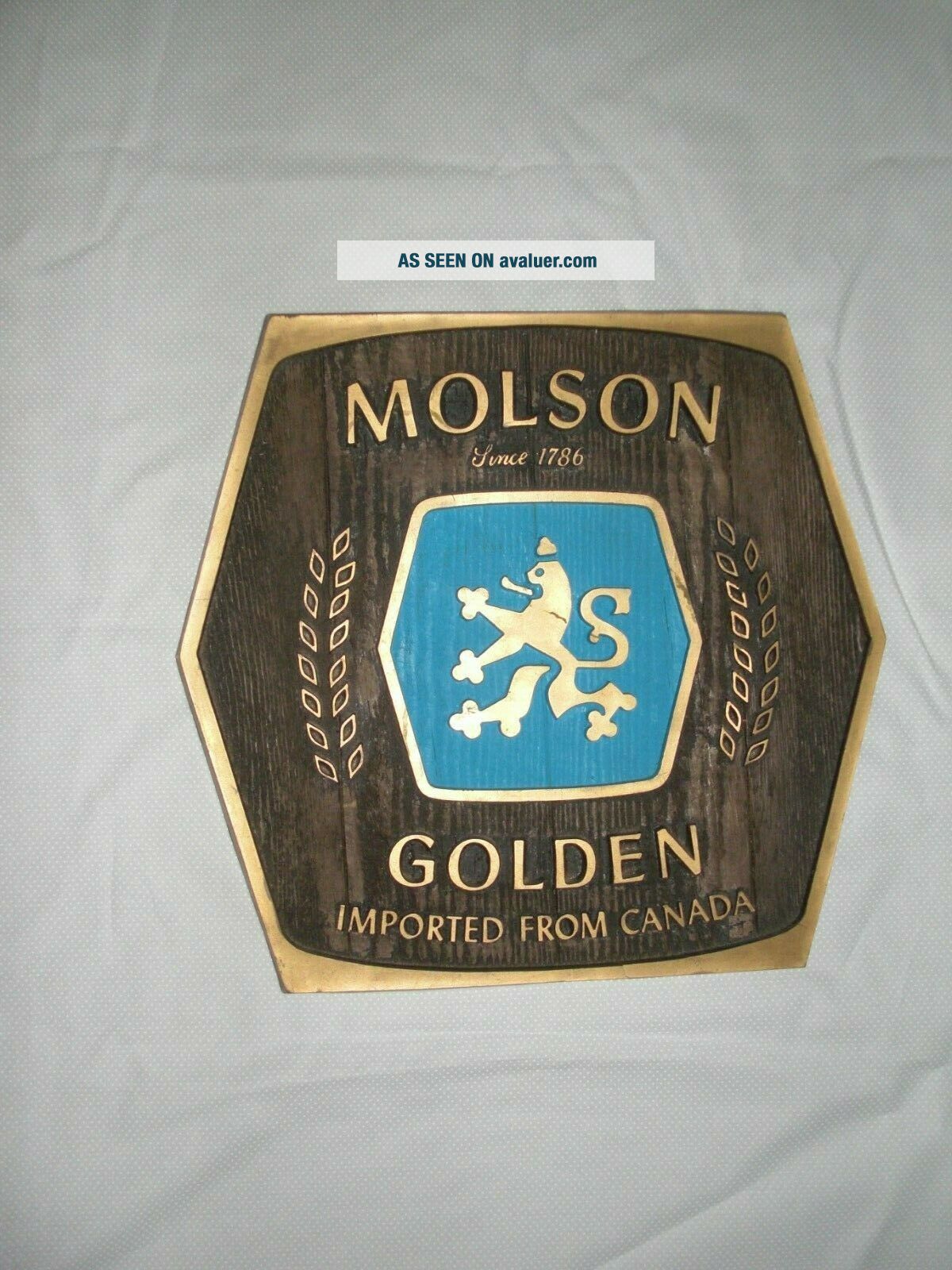 VINTAGE MOLSON GOLDEN IMPORTED FROM CANADA WALL BEER SIGN | #2126811