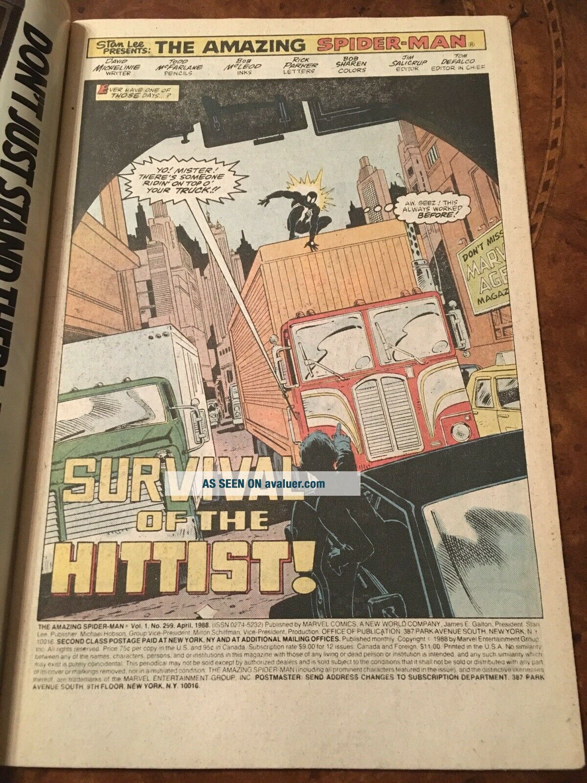 Marvel The Spider - Man 299 1st Cameo Venom Copper Age Comic Book ...