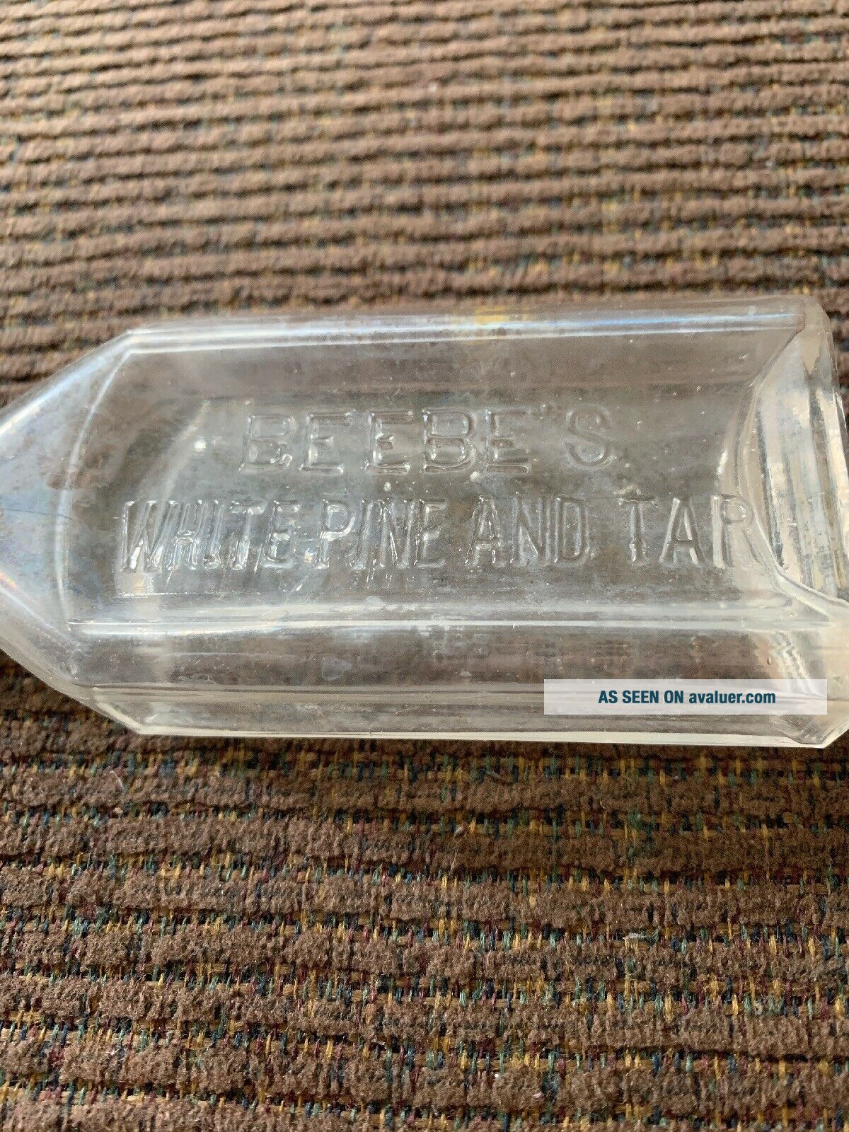 Vintage Beebe’s White Pine And Tar Glass Bottle 6” ESTATE | #2023392