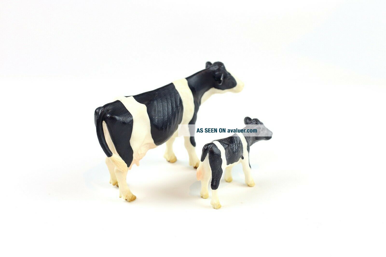 Schleich HOLSTEIN COW W/ CALF Dairy 2000 Farm Figures (black & White ...