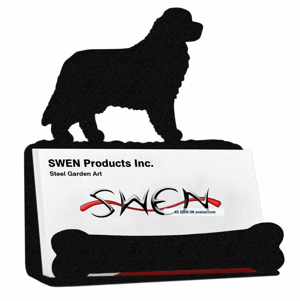 SWEN Products NEWFOUNDLAND Dog Black Metal Business Card Holder | #2156115
