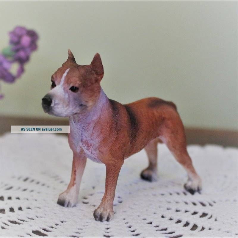 American Pitbull Terrier Dog Figurine 3 Inch Statue Resin Standing Up ...