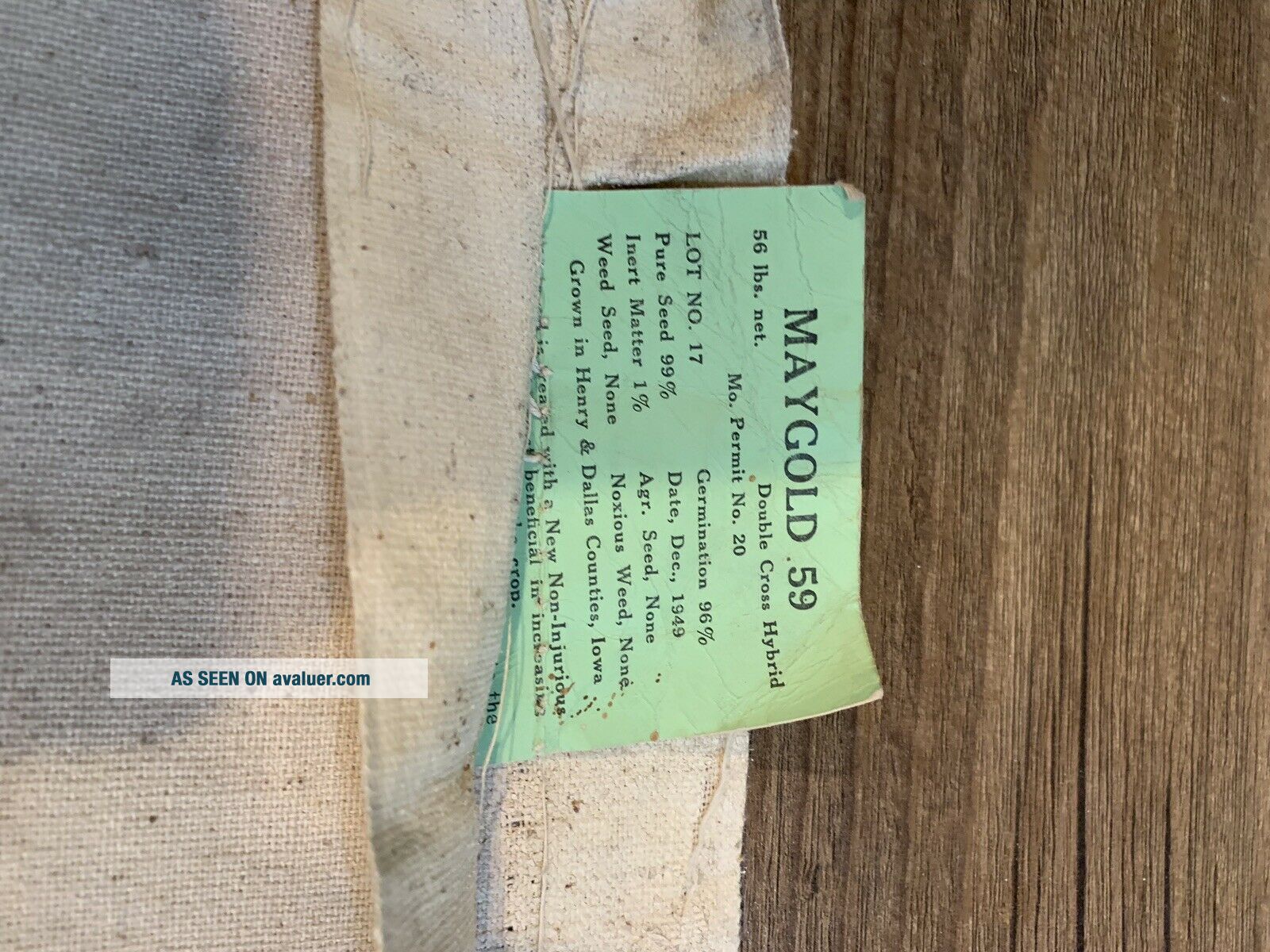 Seed Corn Sack Earl May Maygold Farm Seed Shenandoah Iowa | #2303036