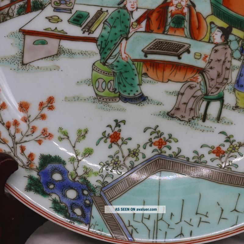 CHINESE OLD MARKED WUCAI COLORED CHARACTER STORY PATTERN PORCELAIN ...