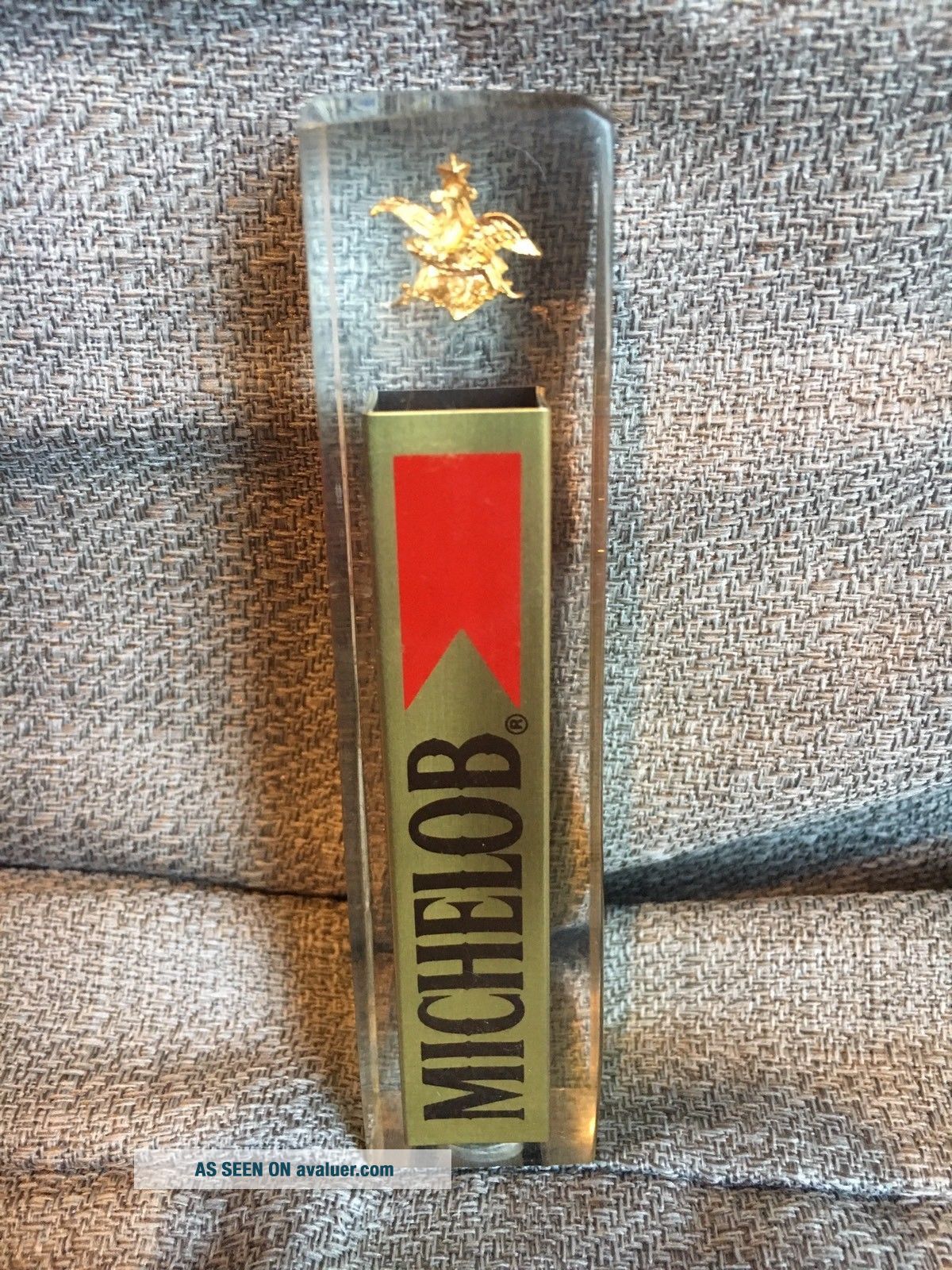 Michelob BEER KEG 4 Inch 4 Sided TAP KNOB HANDLE CLEAR ACRYLIC VINTAGE ...