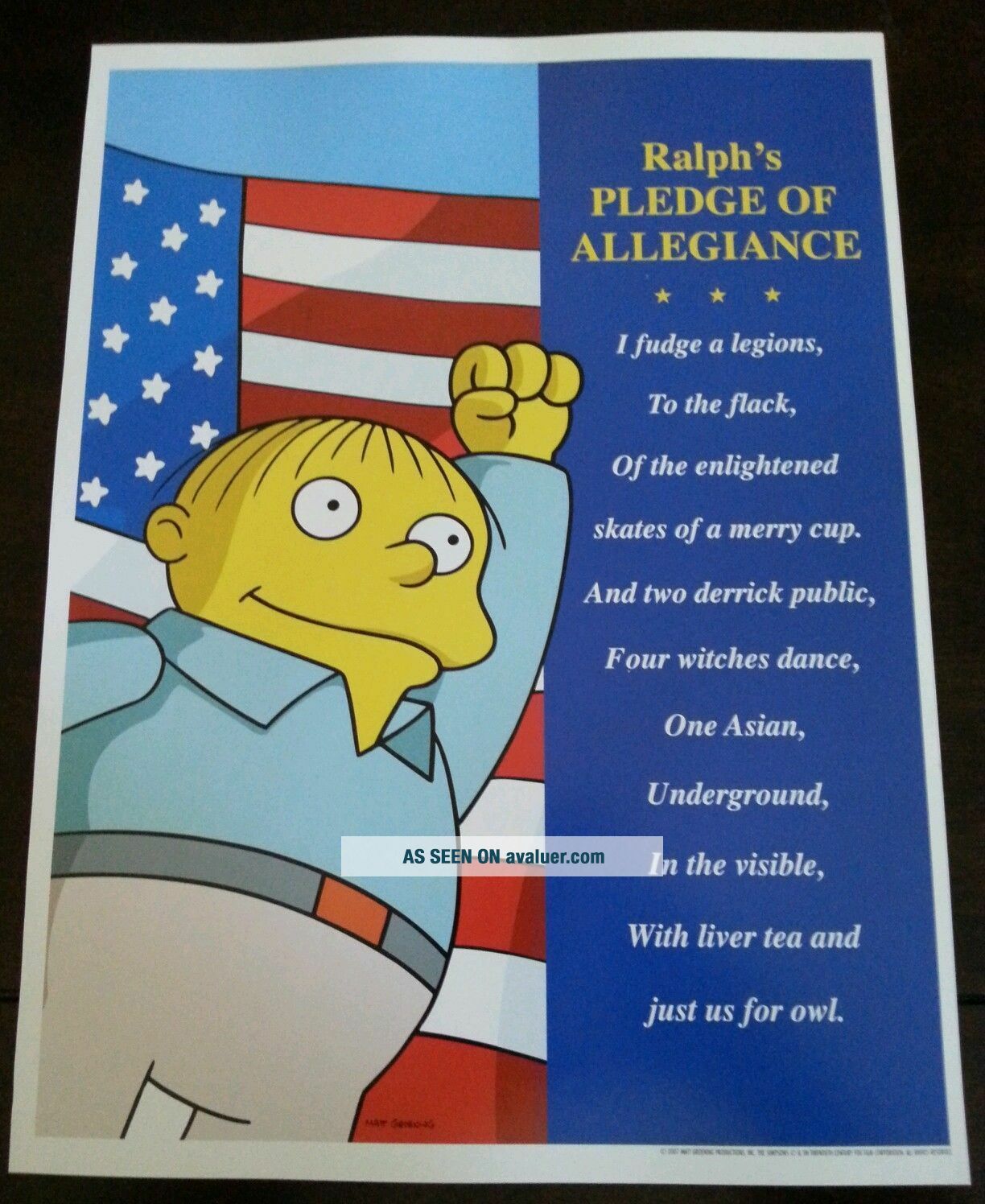 The Simpsons Ralph ' S Pledge Of Allegiance 14x10 - Funny Spoof " I ...