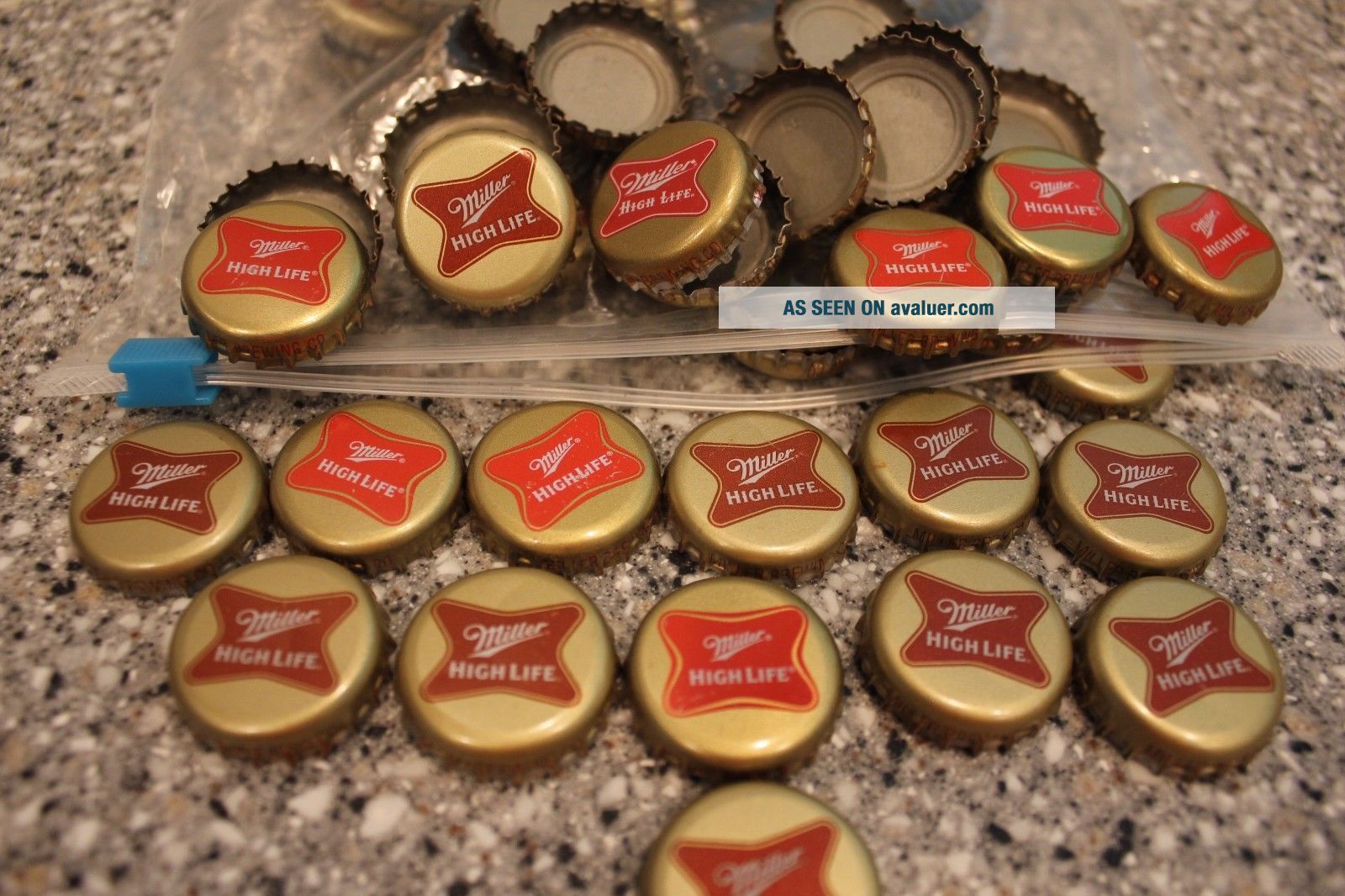 100 MILLER HIGH LIFE BEER BOTTLE CAPS CROWNS NO DENTS SEE STORE 4 MORE ...