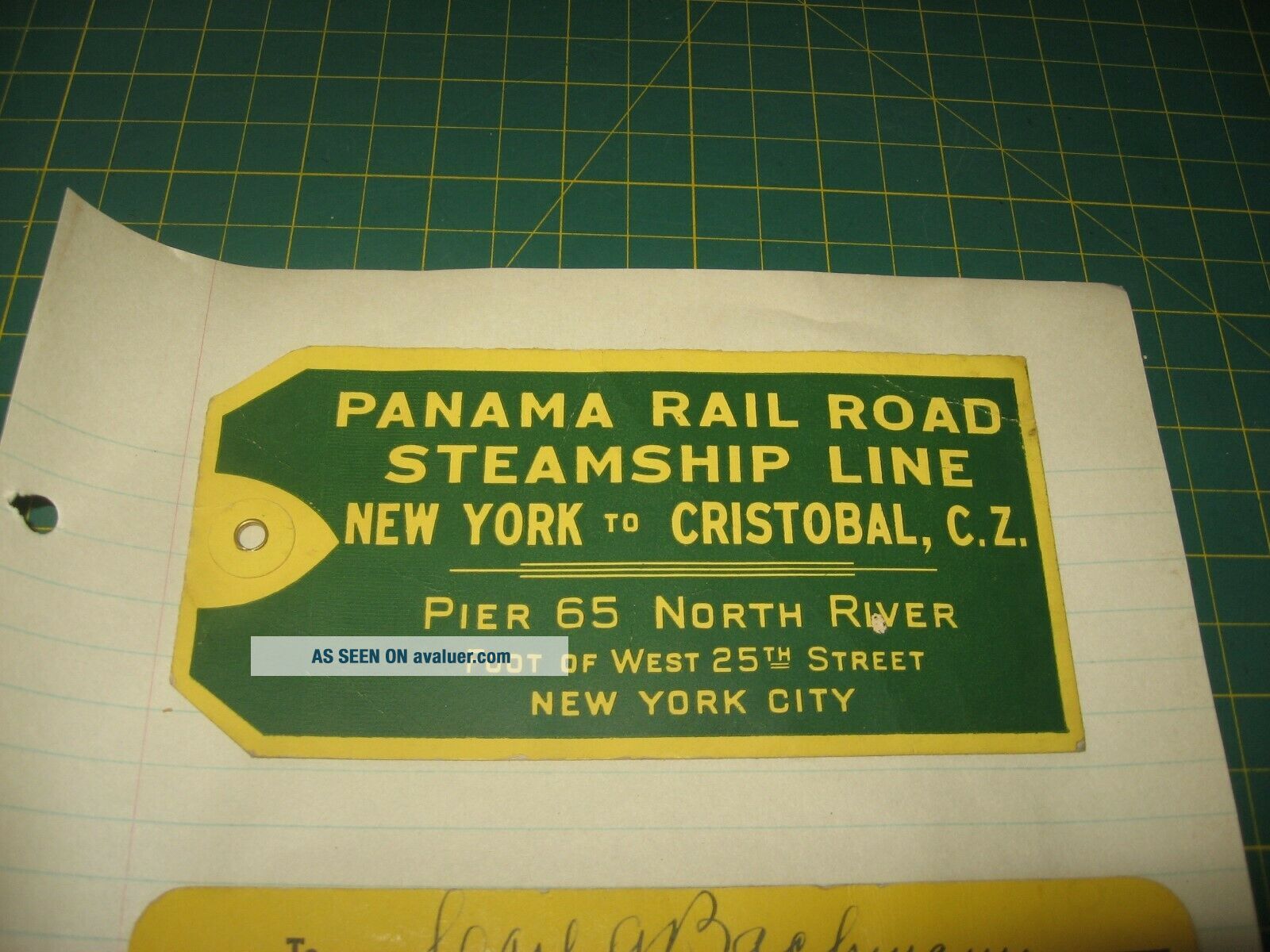 VINTAGE LUGGAGE HOTEL PANAMA RAILROAD STEAMSHIP TAG CONGRESS CARL ...