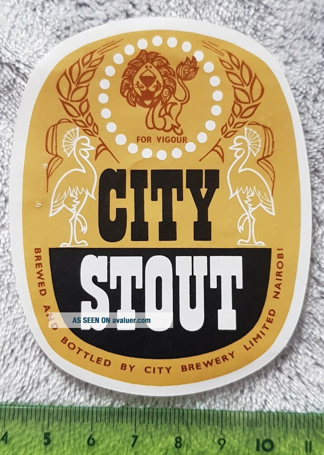 Africa Kenya Old Beer Label City Brewery Limited Nairobi City Stout ...