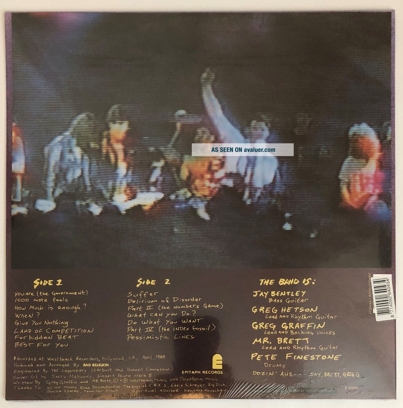 BAD RELIGION SUFFER LIMITED CLEAR RED YELLOW SPLATTER LP UK REMASTERED ...