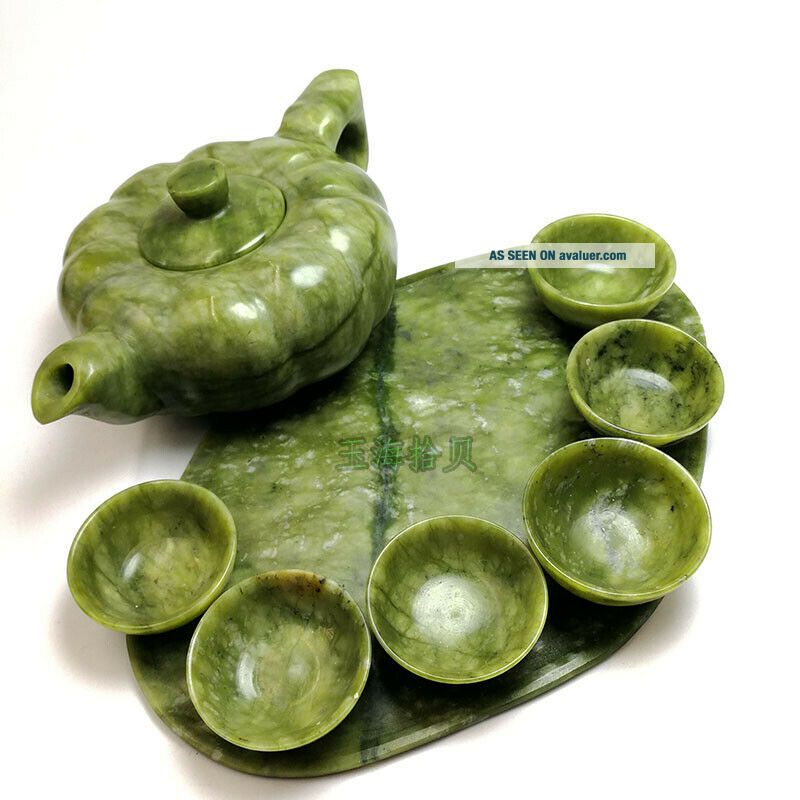 China Handmade Natural Jade Carving Jade Teapot And Tea Cup A Set ...