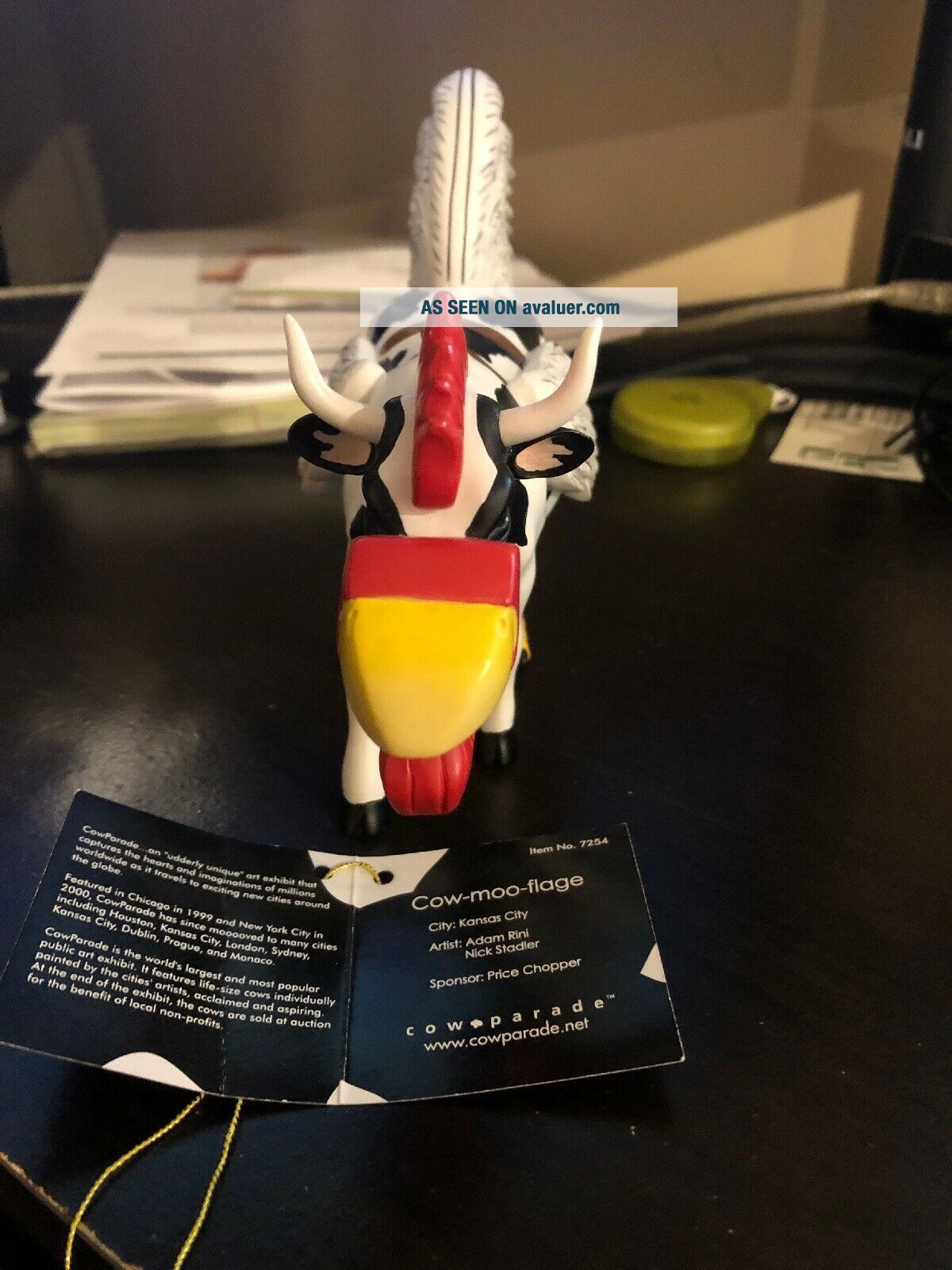 WESTLAND COW PARADE 7254 COW - MOO - FLAGE CHICKEN COW FIGURE FIGURINE ...