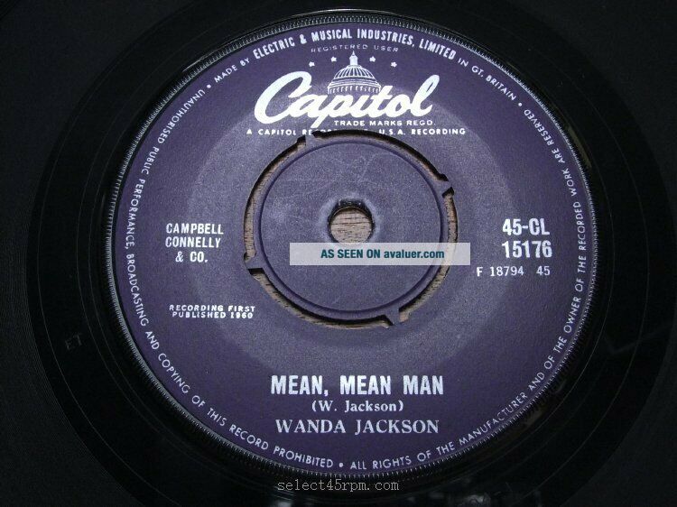 WANDA JACKSON Mean Mean Man NR 1960 UK CAPITOL CL 15176 Rock & Roll ...