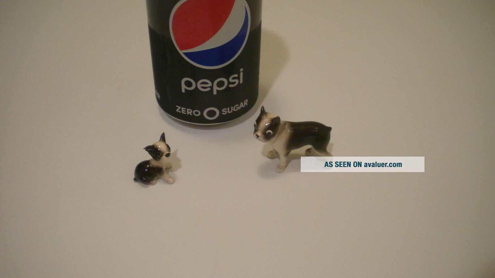 Vintage Boston Terrier Dog Family Of 2 Miniature BONE CHINA Figurines ...