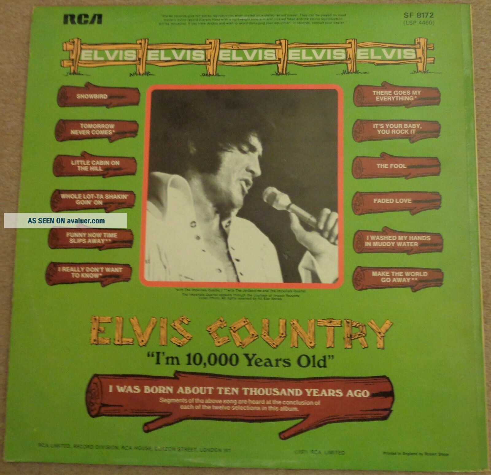 Elvis Presley - Elvis Country 1971 Vinyl LP With Bonus Picture | #2233189