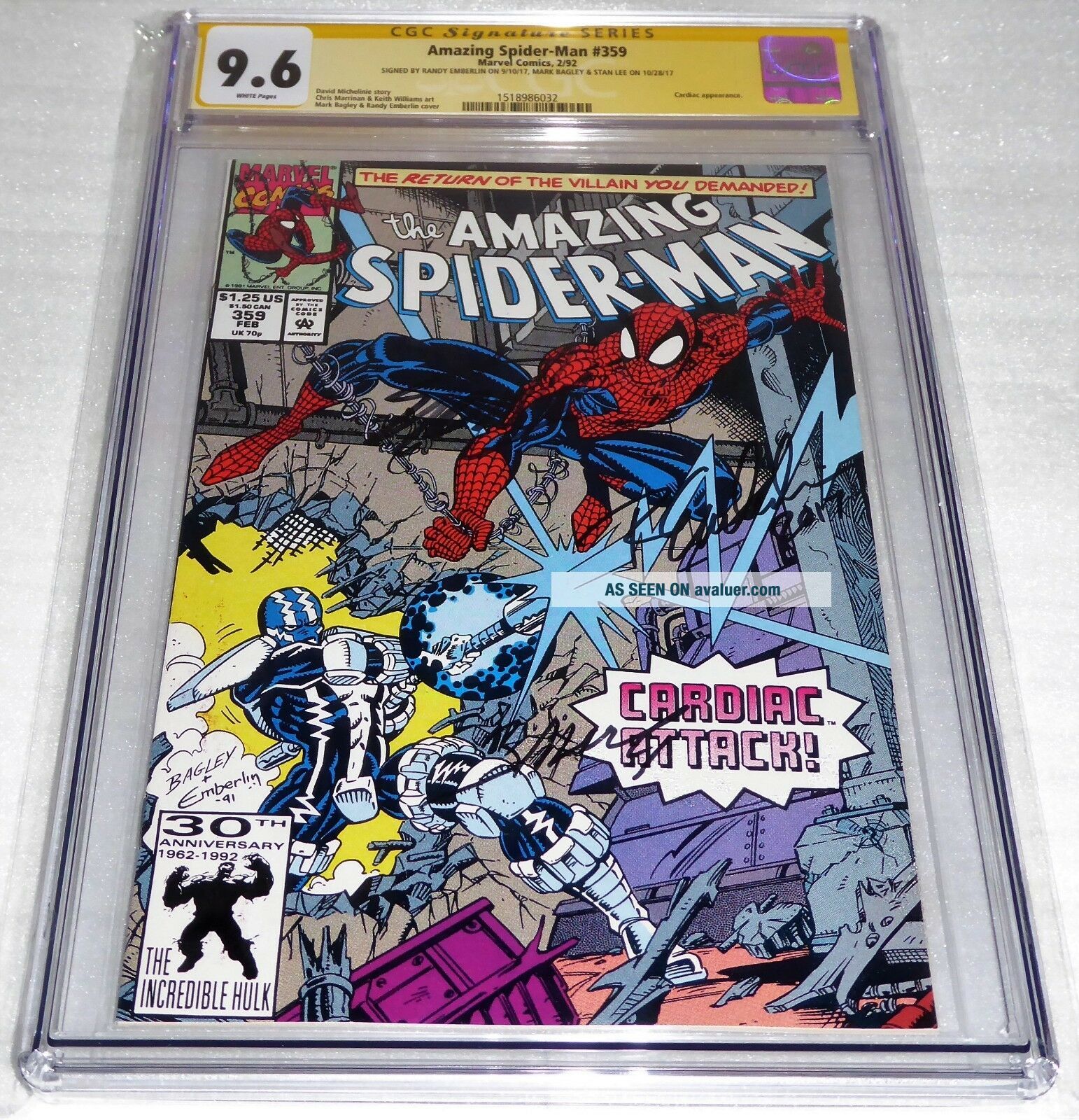 Spider - Man 359 3x CGC SS Signature Autograph STAN LEE BAGLEY Cardiac ...