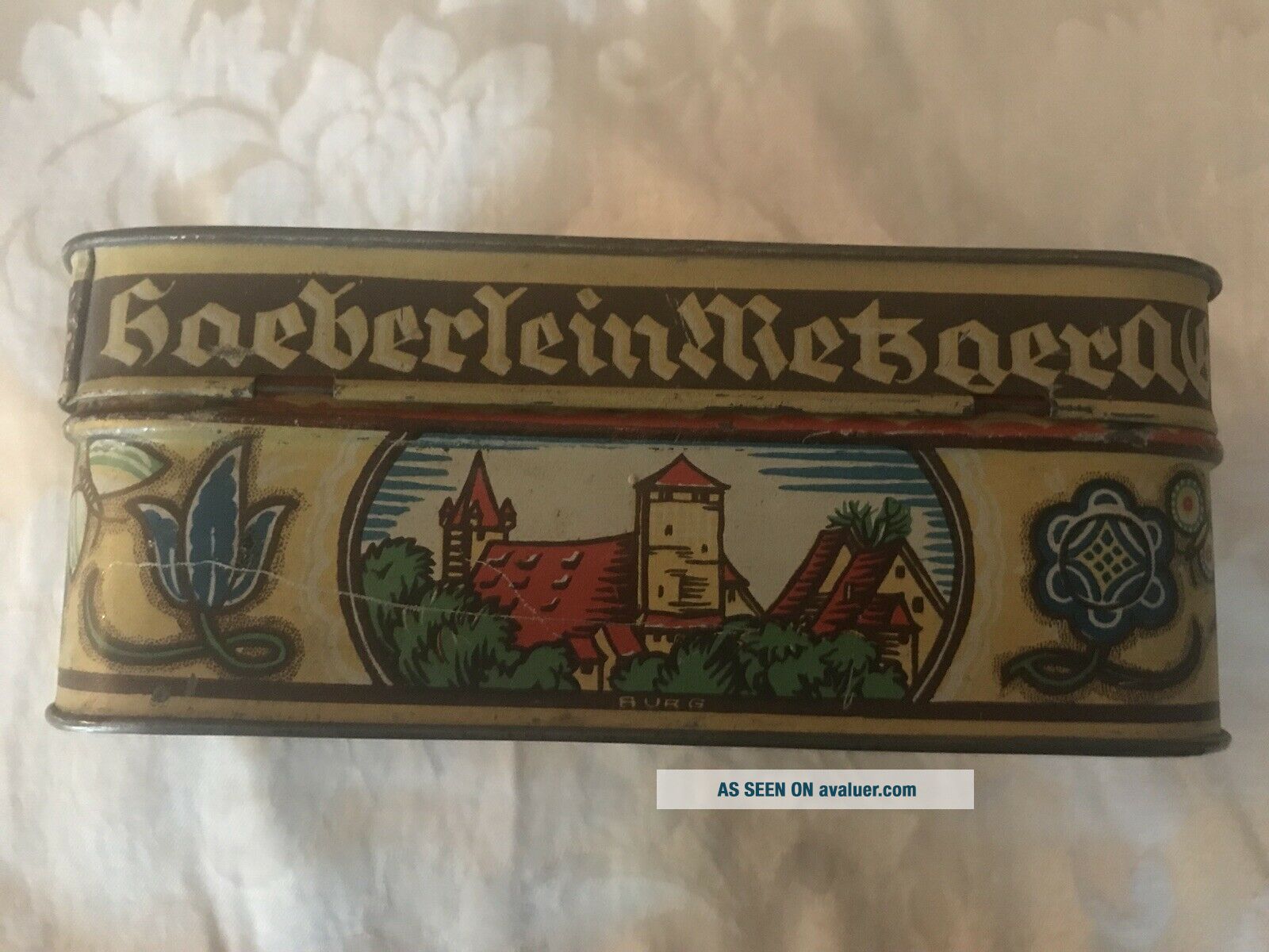 Vintage Antique German Haeberlein Nurnberger Metzger Cookie Tin / Jar ...