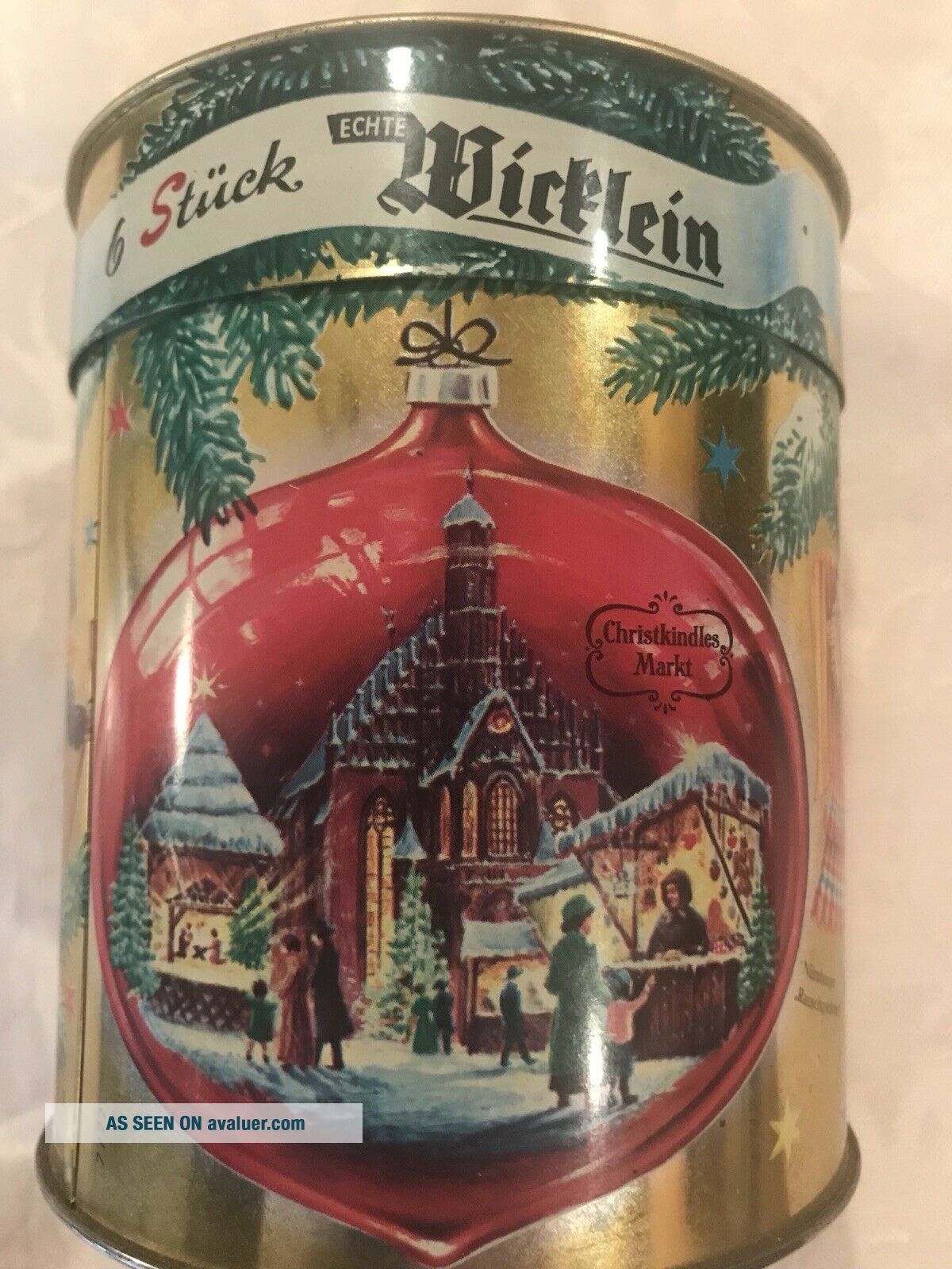 Vintage Antique German Haeberlein Nurnberger Metzger Cookie Tin / Jar ...