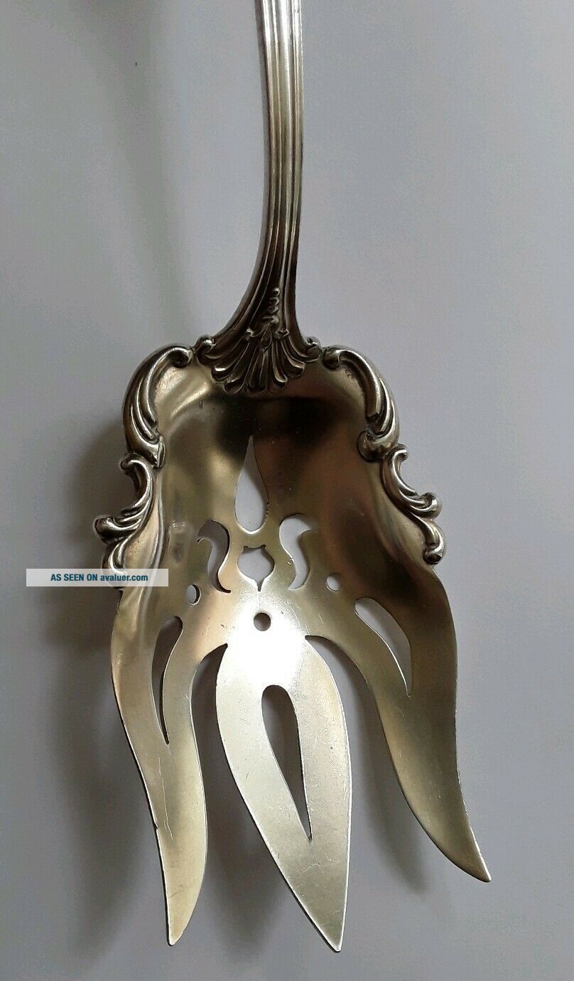 Antique Large Sterling Silver Serving Fork Hallmarked Sterling " Queen ...