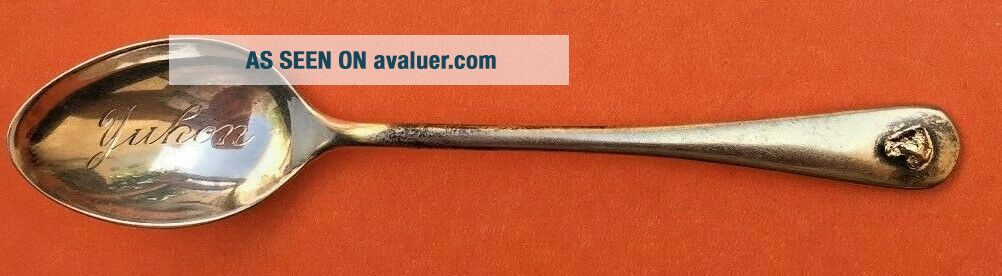 ACTUAL GOLD NUGGET YUKON ALASKA STERLING SILVER SOUVENIR SPOON | #2507708