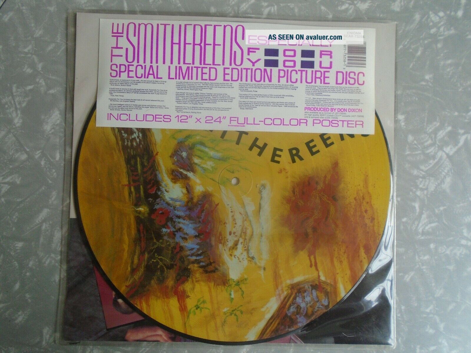 SMITHEREENS ESPECIALLY FOR YOU RARE PICTURE DISC 1986 LIMITED EDITION ...