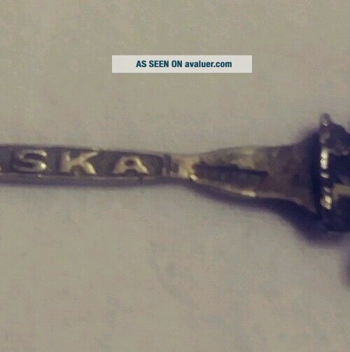 Sterling Wrangell Alaska Souvenir Spoon With Wolf On Top | #2513367