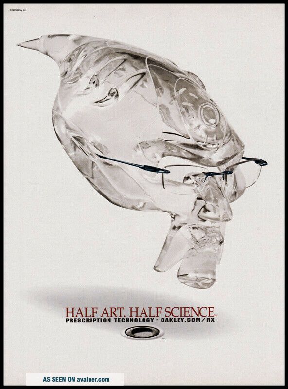 Oakley Prescription Glasses Print Ad 2002 Crystal Alien Skull Facing ...
