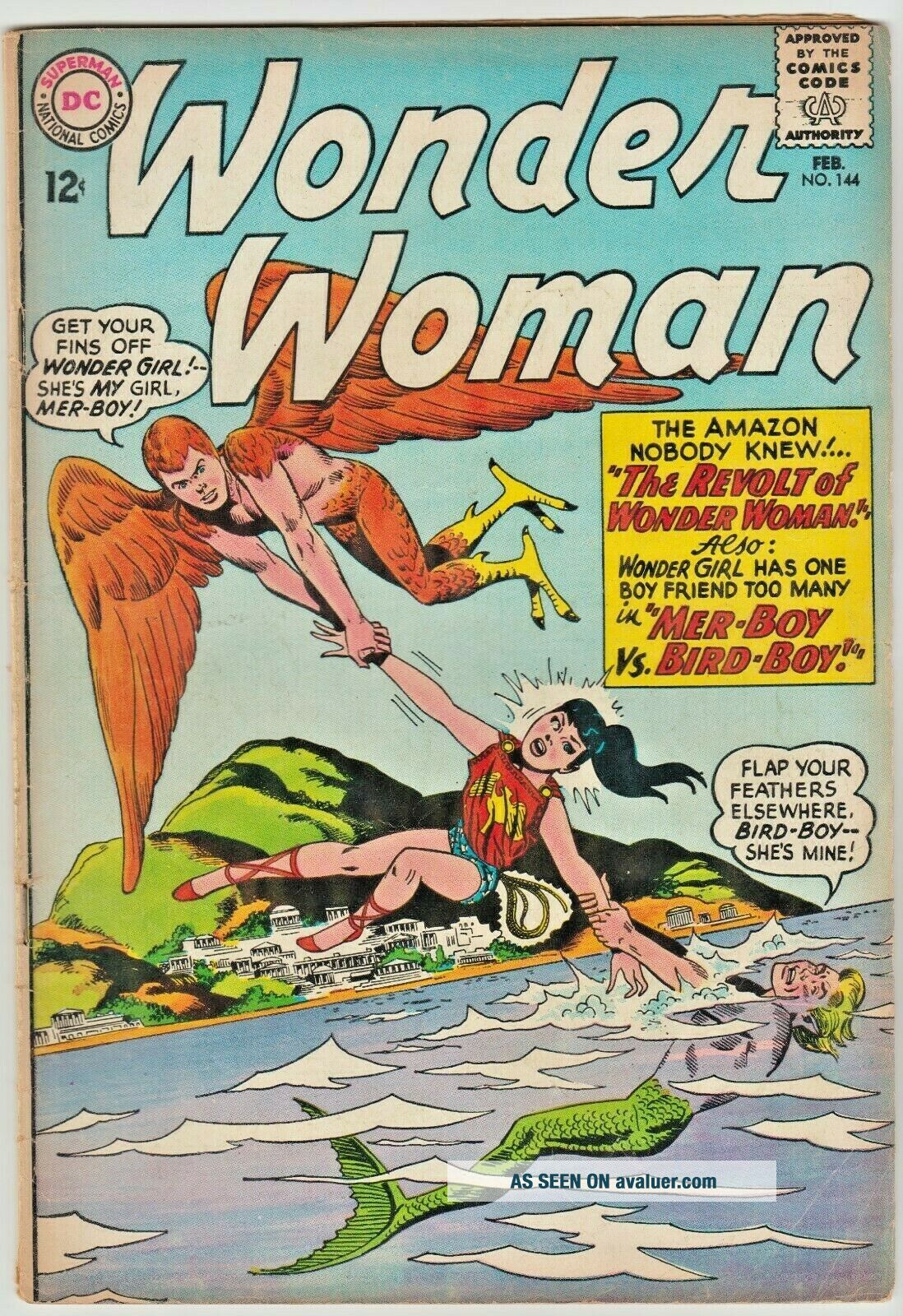 WONDER WOMAN 144 - EARLY SILVER AGE ISSUE From 1964 - REVOLT OF WONDER ...