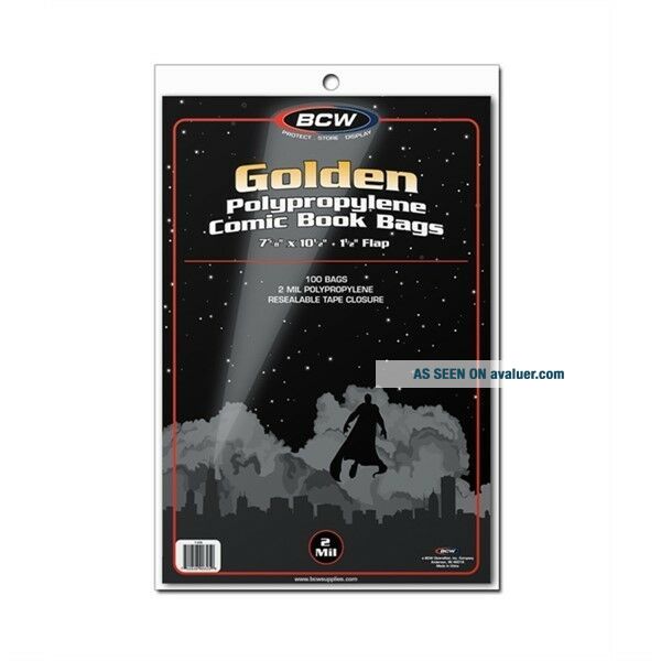 500 BCW Golden Age Comic Book 2 - Mil Clear Archival Poly Bags - 7 5/8 ...