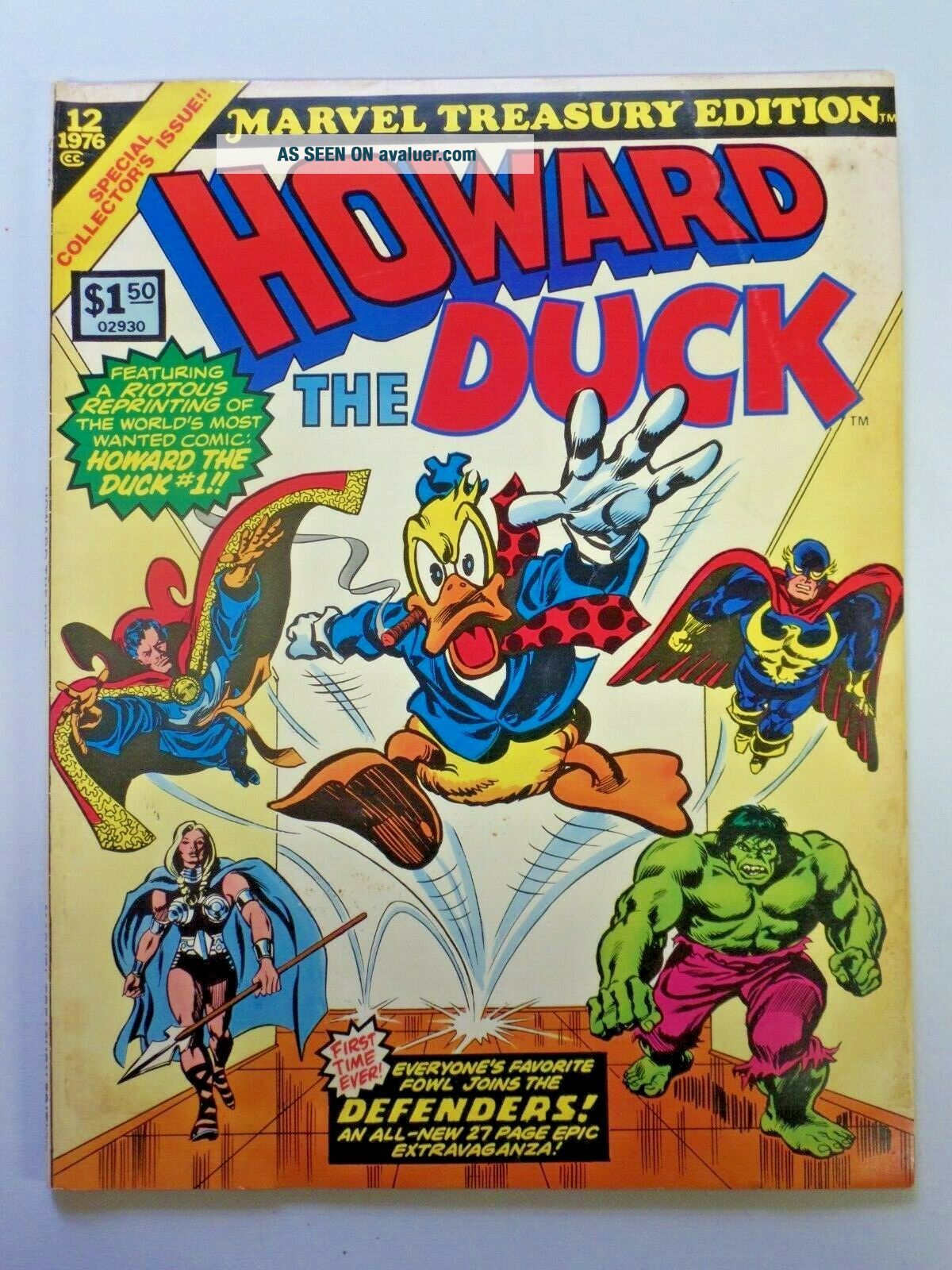 Vintage Large Comic Book Marvel Treasury Edition Howard The Duck 1976 ...