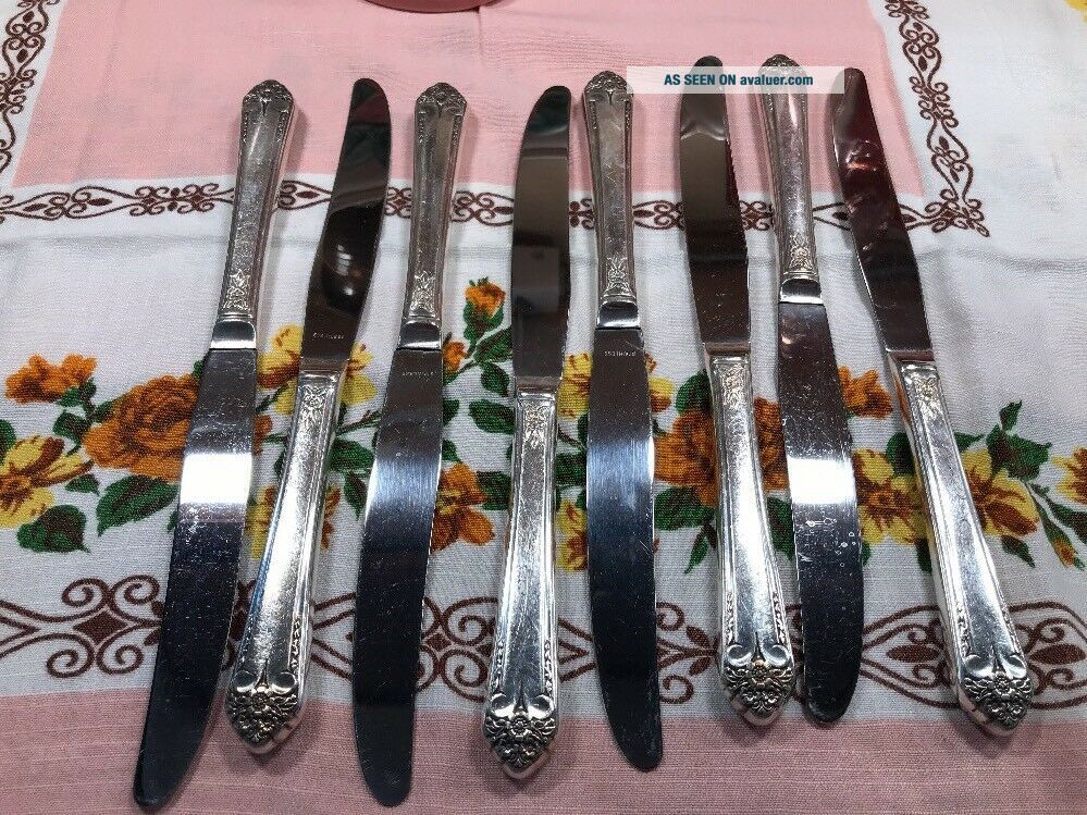 STARLIGHT Rogers Bros IS Silverplate Flatware Set Of 8 Dinner Knives ...