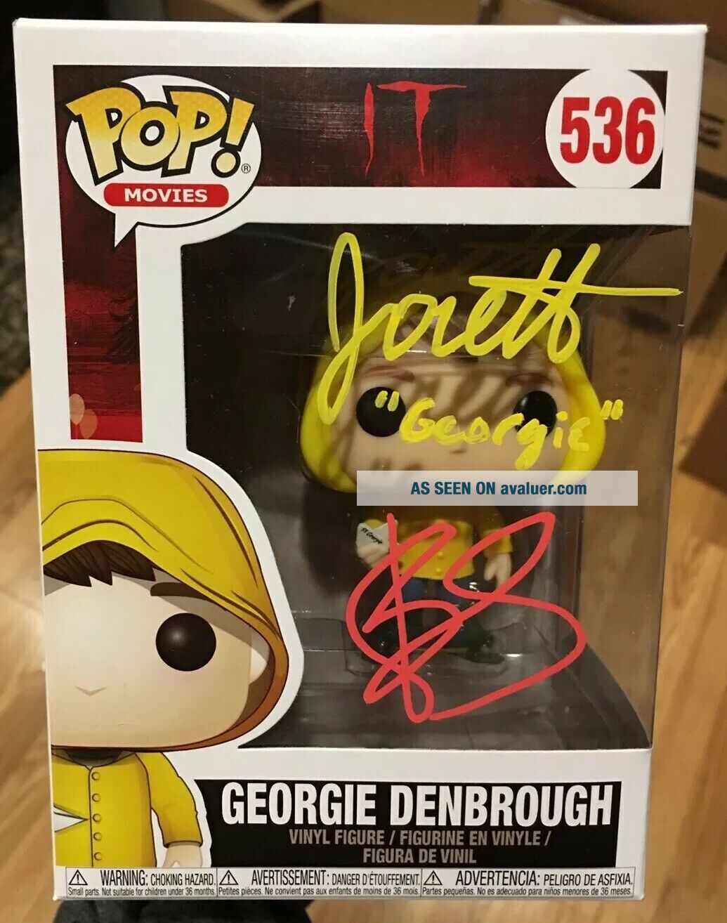 Funko Pop It Georgie Denbrough Signed Jackson Robert Scott & Bill ...