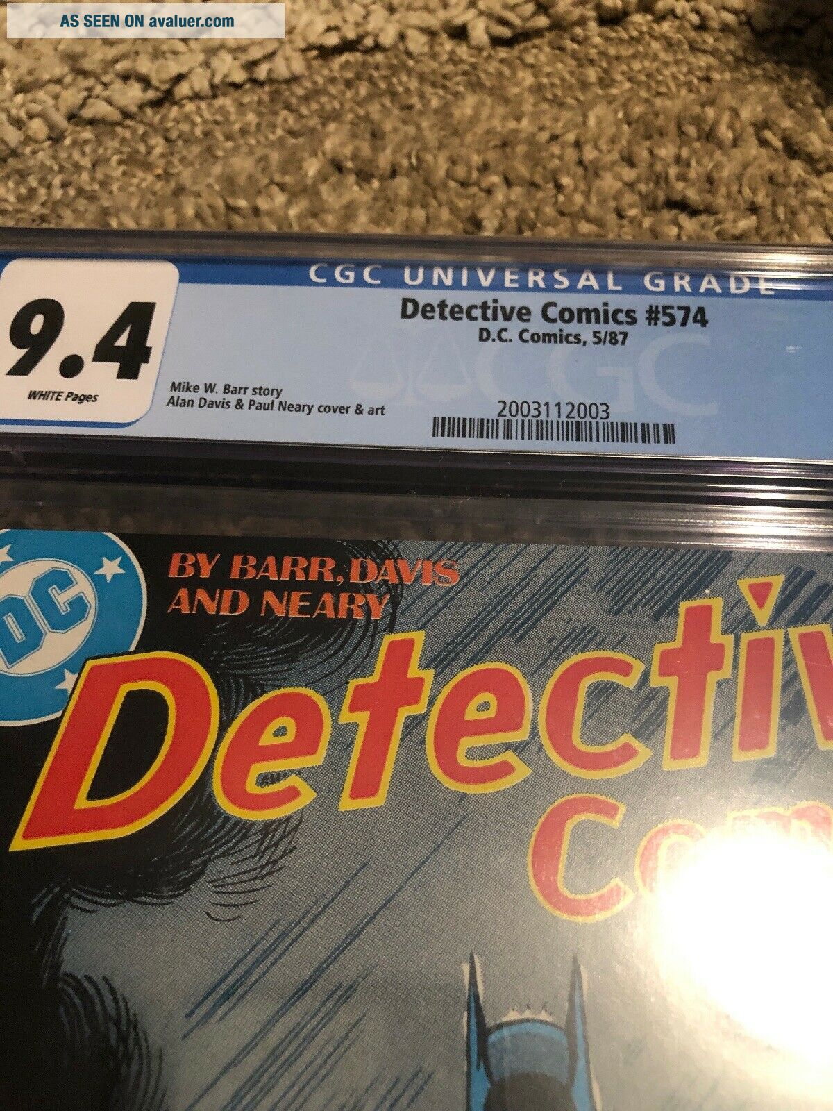DETECTIVE COMICS 574 9. 4 CGC GRADED COMIC | #2695034