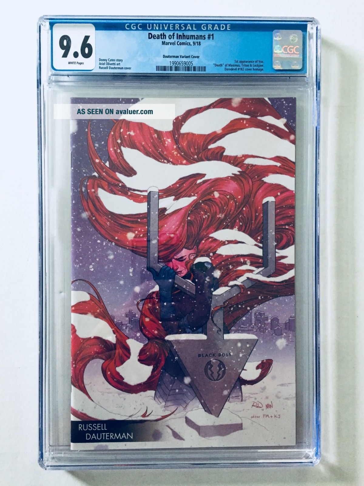 DEATH OF THE INHUMANS 1 Russell Dauterman Young Guns Variant CGC 9. 6 ...