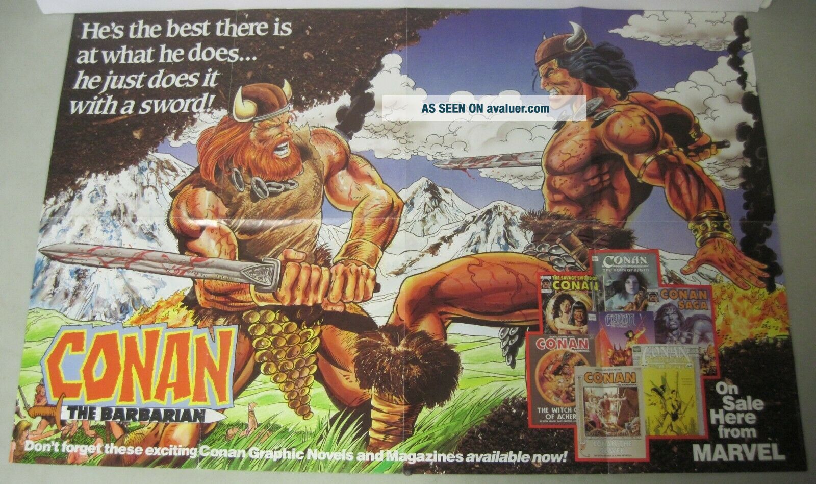 CONAN THE BARBARIAN MARVEL COMICS STORE PROMO POSTER FOR GRAPHIC NOVELS ...