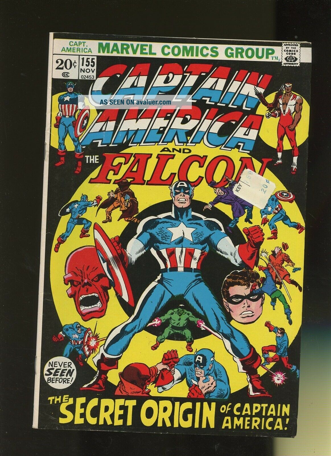 Captain America 155 FN, 6. 5 - Qualified - 1 Book Marvel Origin Steve ...