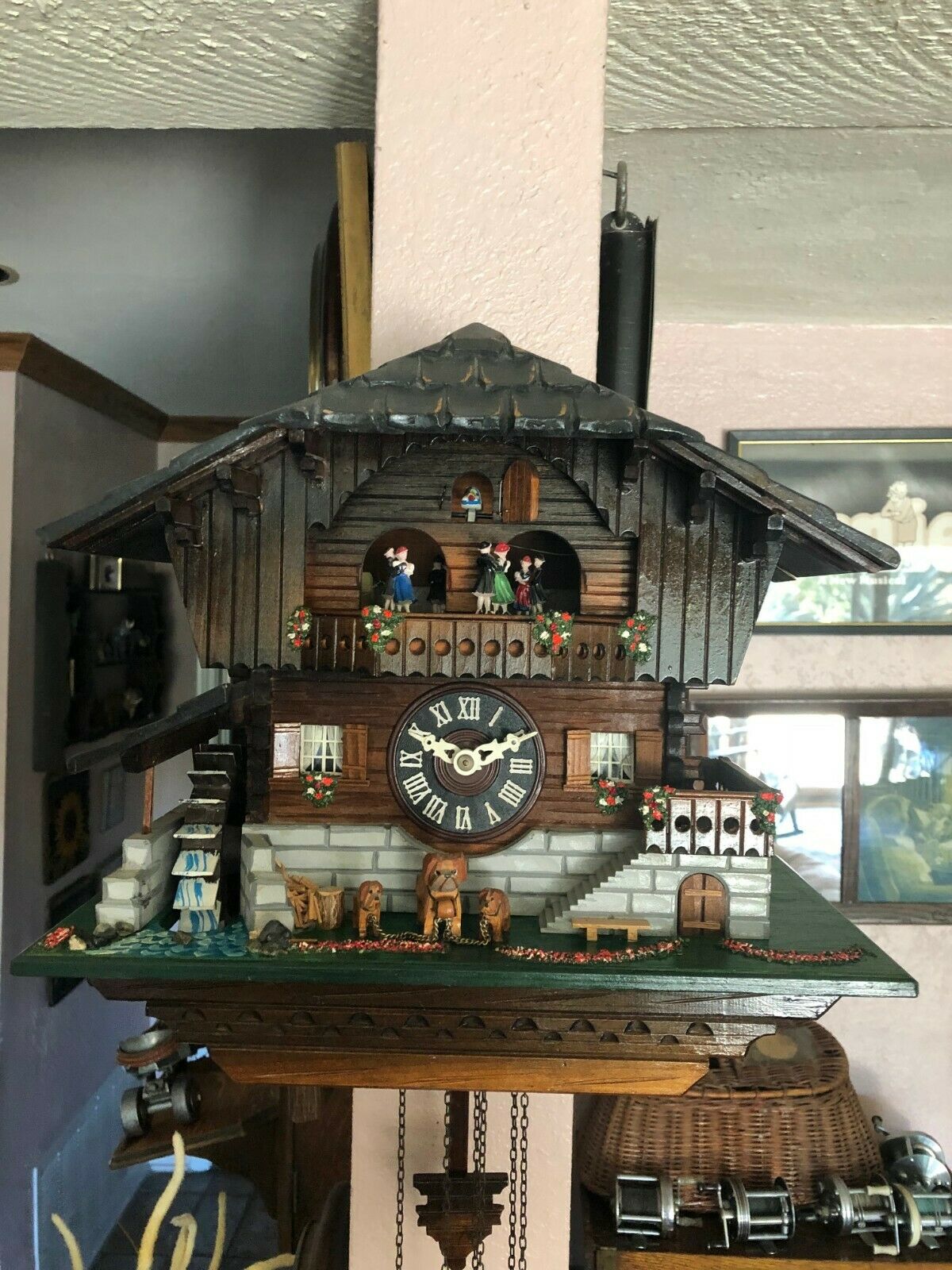 Vintage Four Function Chalet Cuckoo Clock West German Movement | #16784444