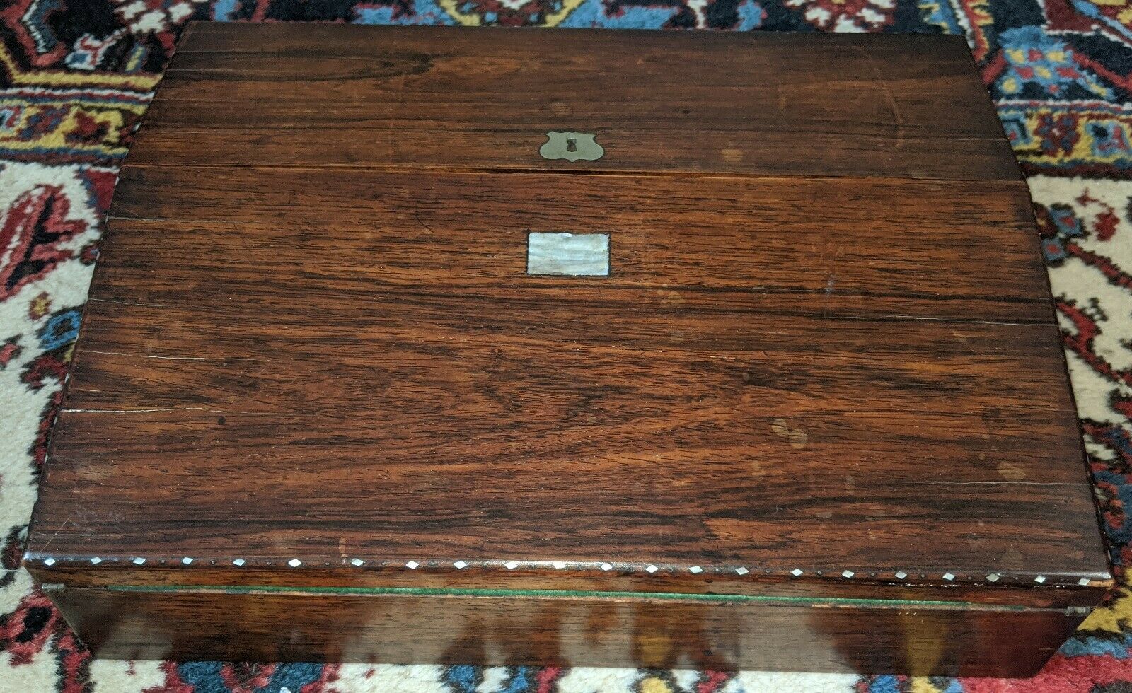 Antique Writing Slope Lap Desk 19th Century Fitted Interior Traveling ...